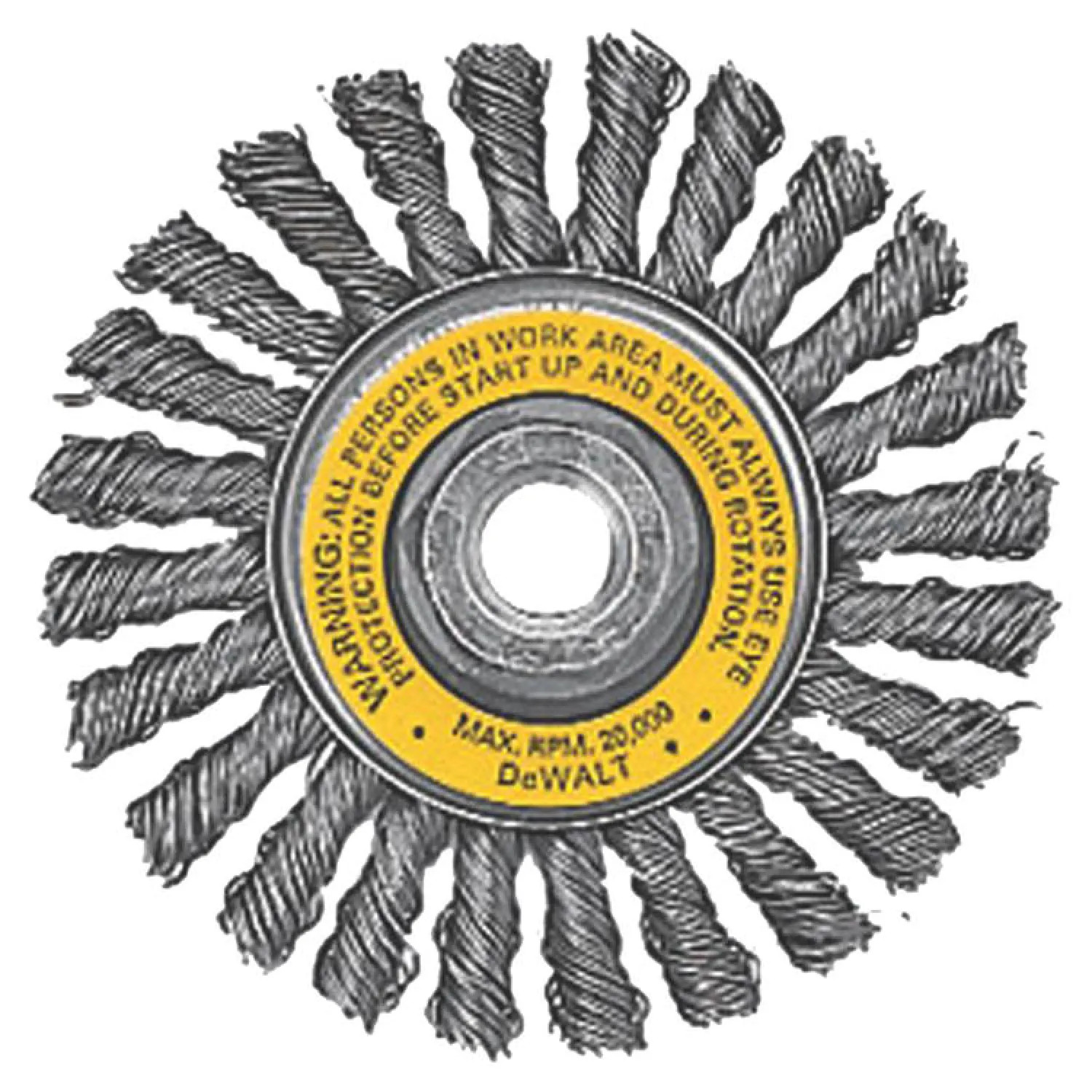 Dewalt DW4930 High Performance Full Cable Twist Wire Wheel Brush, 4in ...