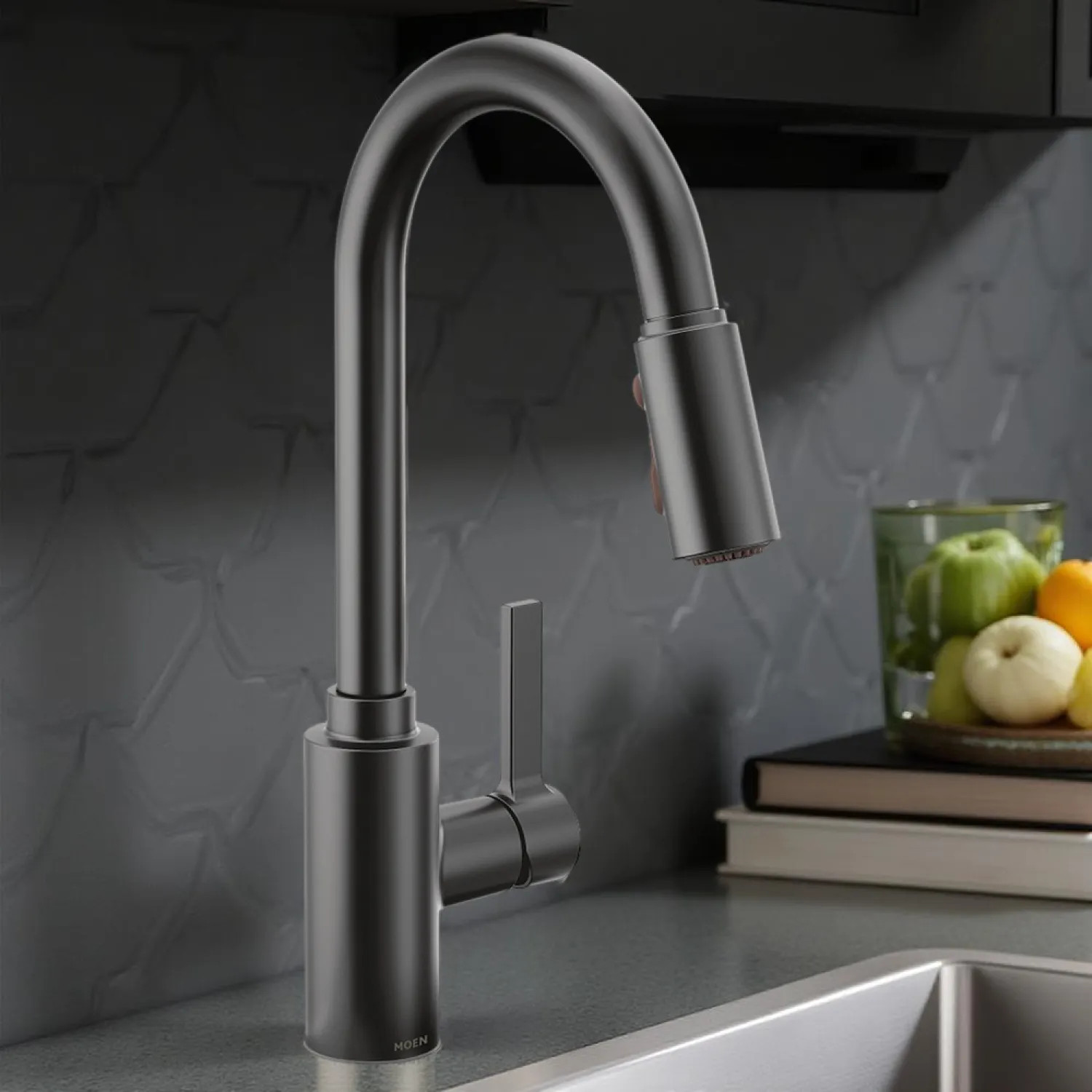 Moen Genta LX Single-Handle High Arc Pull-Down Kitchen Faucet, 1.5 GPM ...