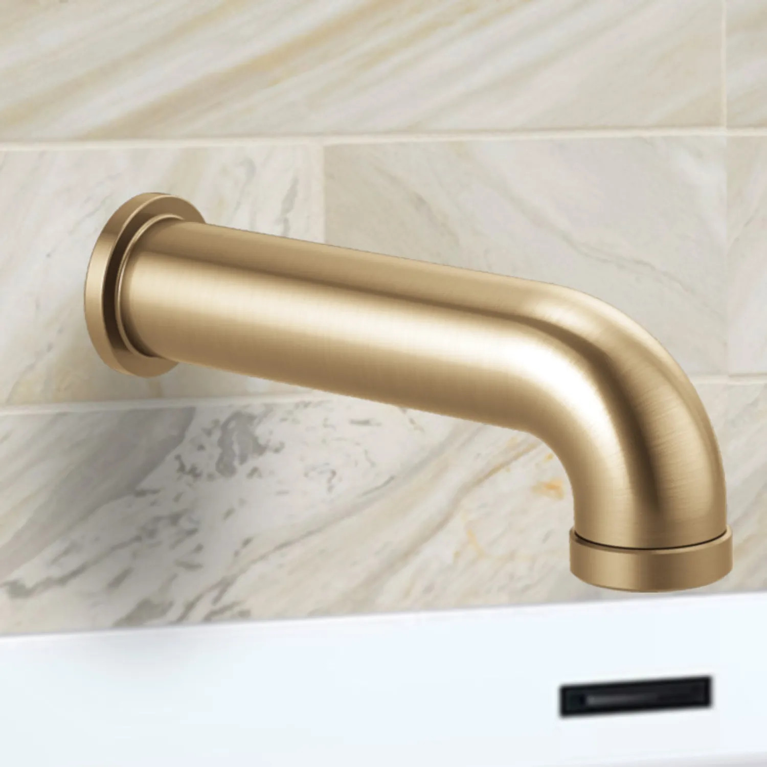 Brizo Odin 7-9/16" Linear Round Pull-Down Diverter Tub Spout ...