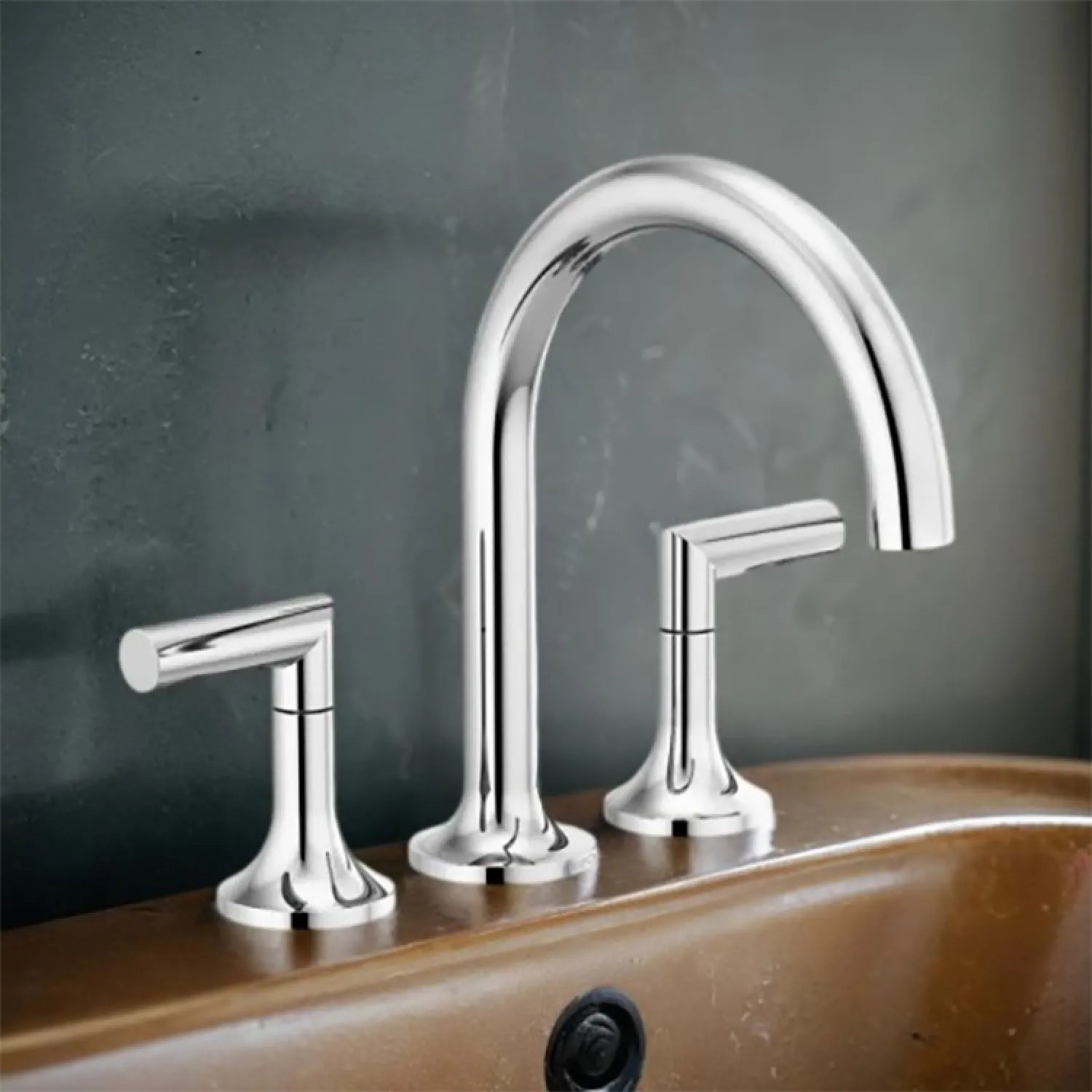 Brizo Odin Two-Handle Roman Tub Faucet Trim, 3-Hole, Arc-Spout, 1.75 ...