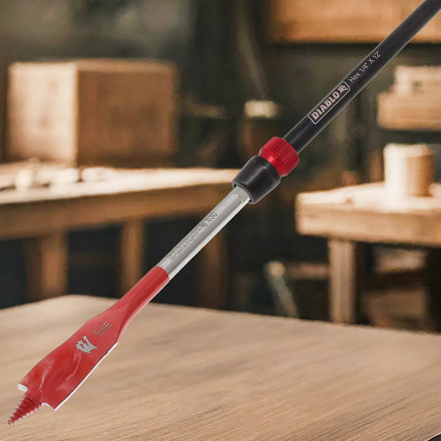 Diablo 1/4" x 12" Universal Extension for Drills with 1/4" Hex Shank ...