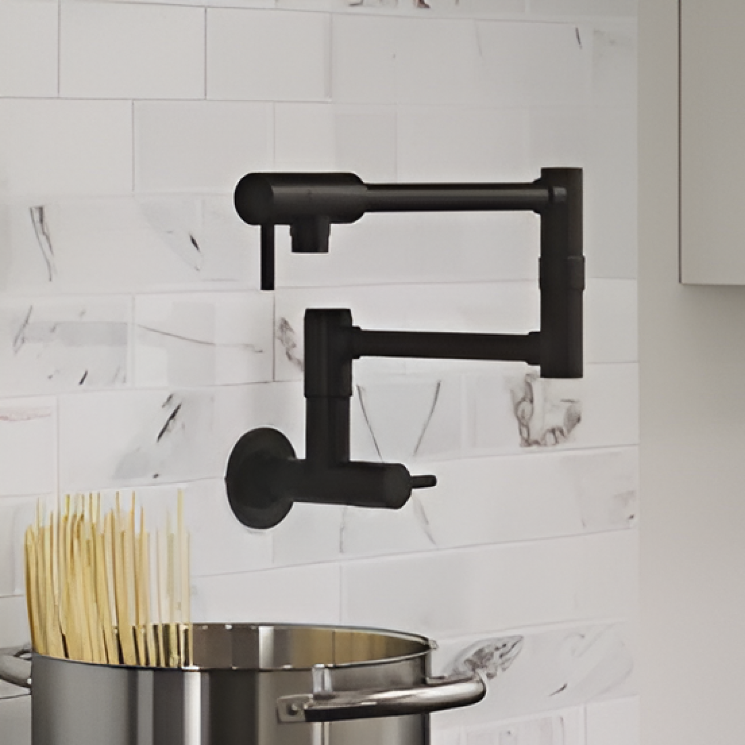 Pfister Lita Wall Mount Pot Filler Kitchen Faucet, 2.2 GPM, Matte Black ...