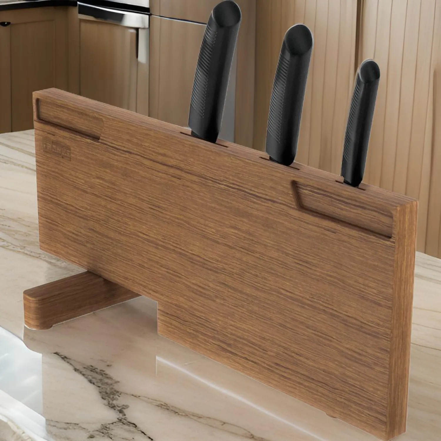 Franke Culinary Center 7" x 16" Cutting Board with Knife Holder, Walnut ...