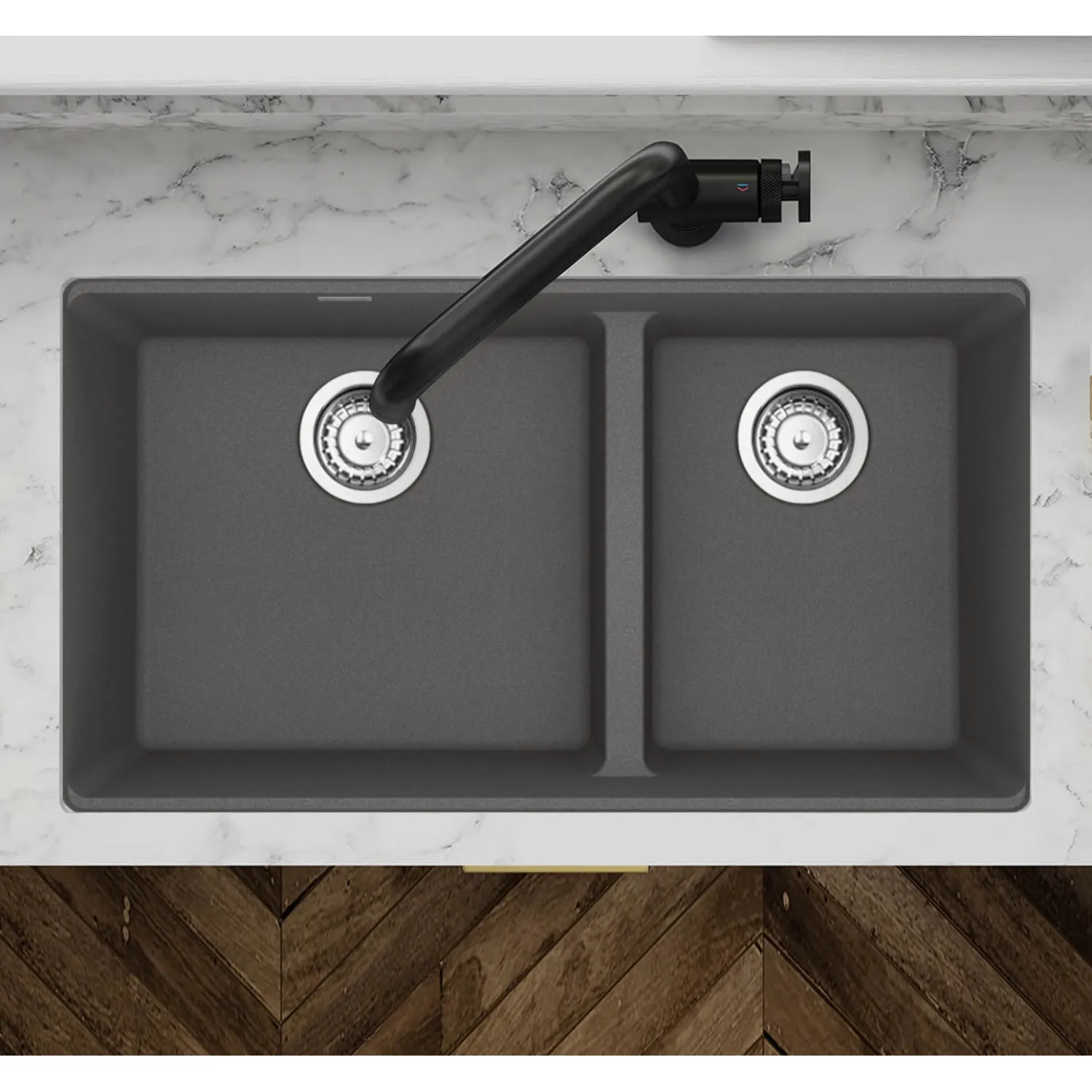 Franke Maris 33" x 19" Undermount Double-Bowl Kitchen Sink w/ Basket ...