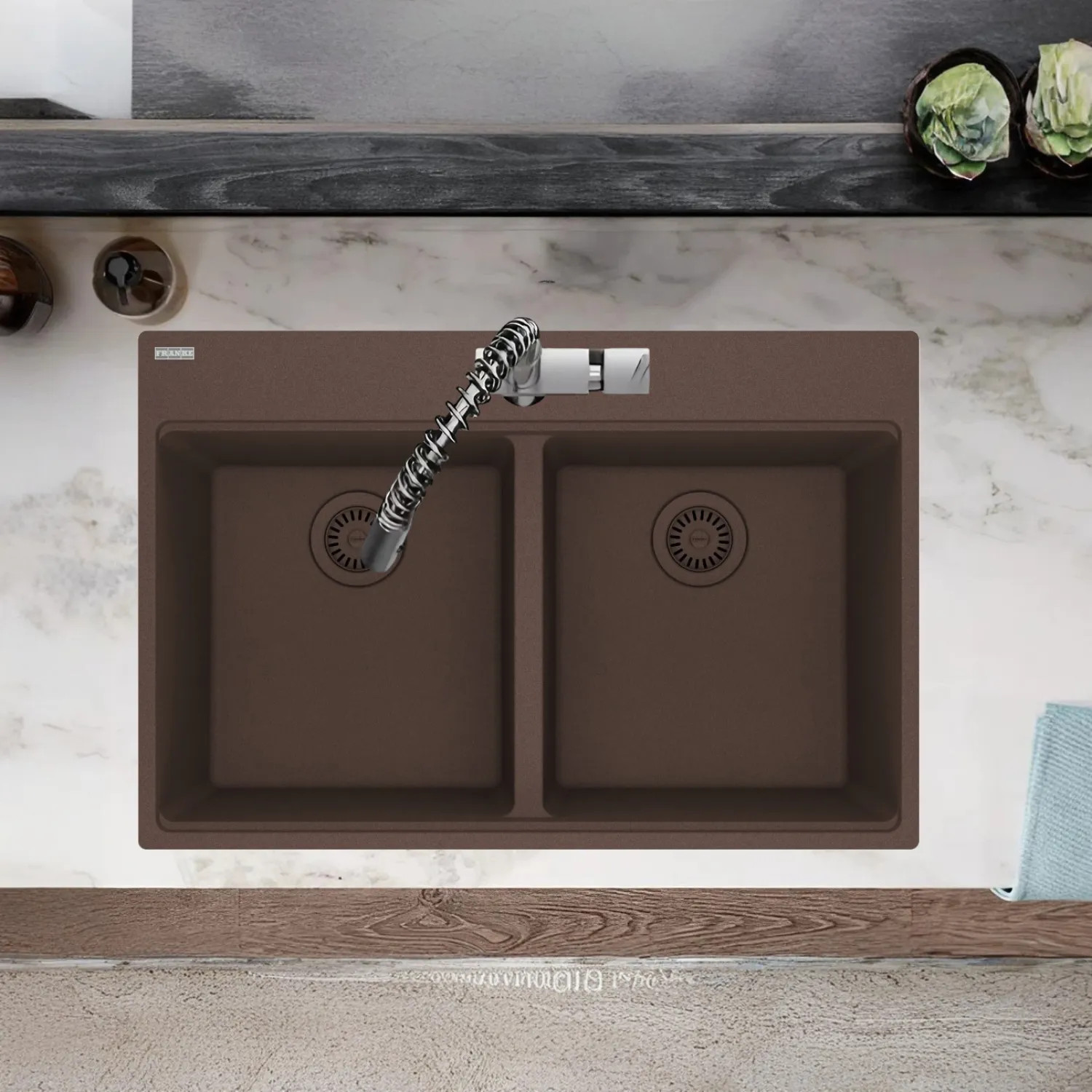Franke Maris 31" x 21" Drop-in Double Bowl Kitchen Sink, 7 Holes ...
