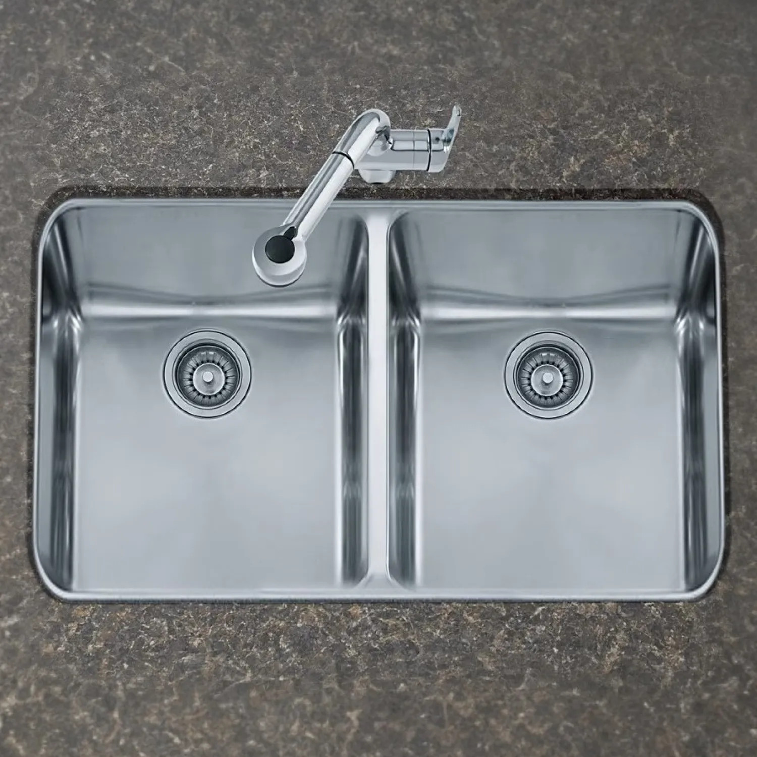 Franke Grande 32" x 18" Undermount Double-Bowl Kitchen Sink, Stainless ...