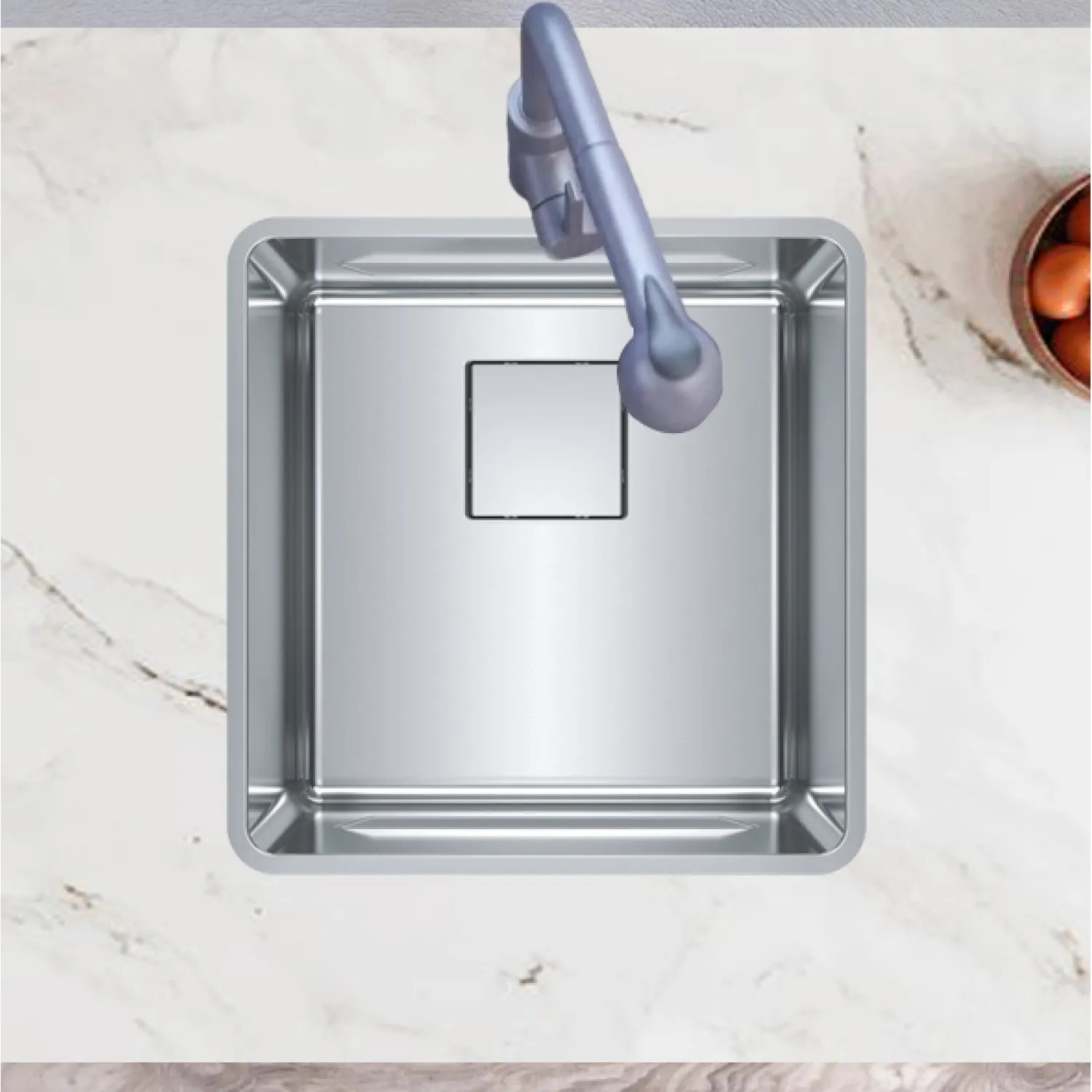Franke Pescara 18" x 18" Undermount Sibgle-Bowl Kitchen Sink Kit ...