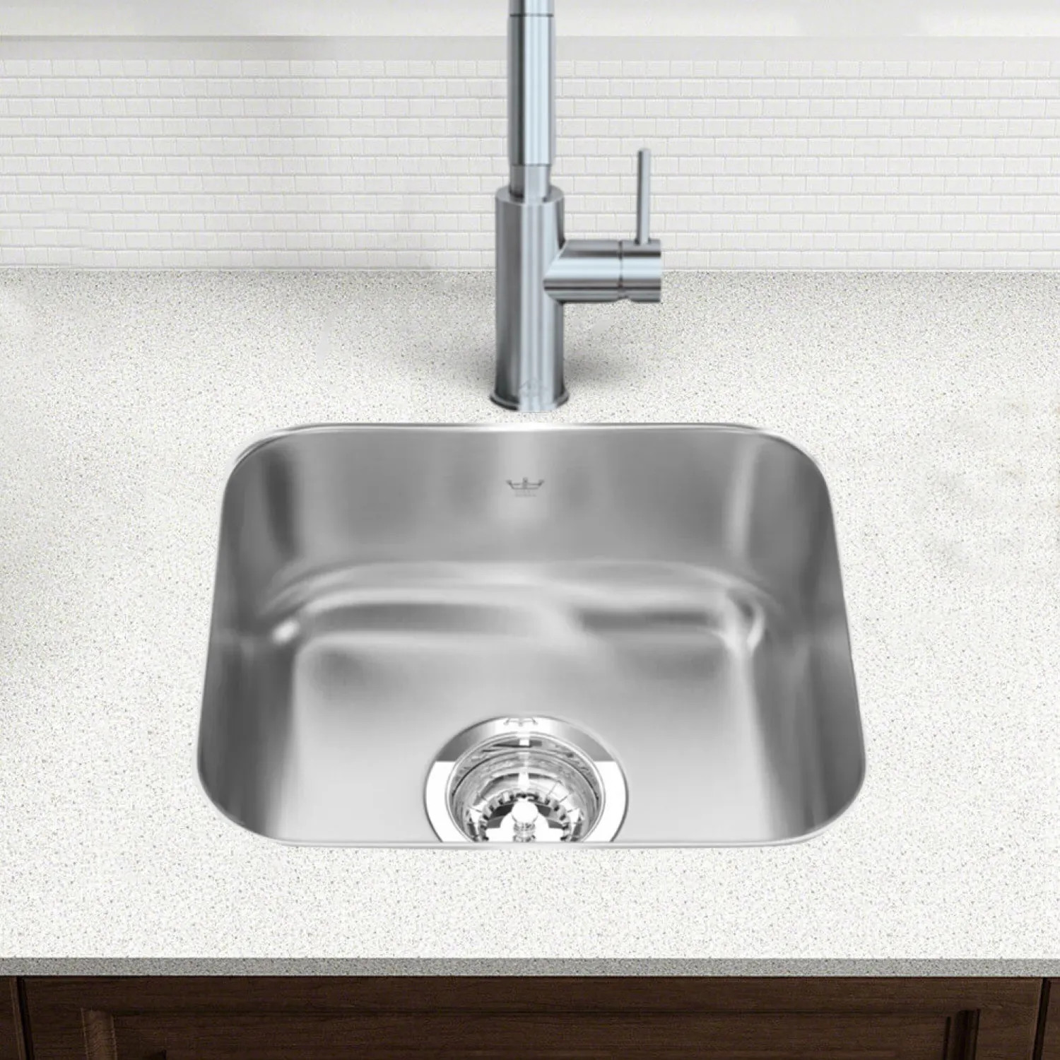Franke Steel Queen 14-3/4" x 12-3/4" Undermoount Single-Bowl Bar Sink ...
