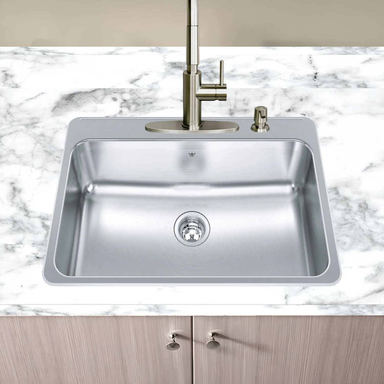 Franke Steel Queen 31" x 20-1/2" Drop-in Kitchen Sink, 4 Holes ...