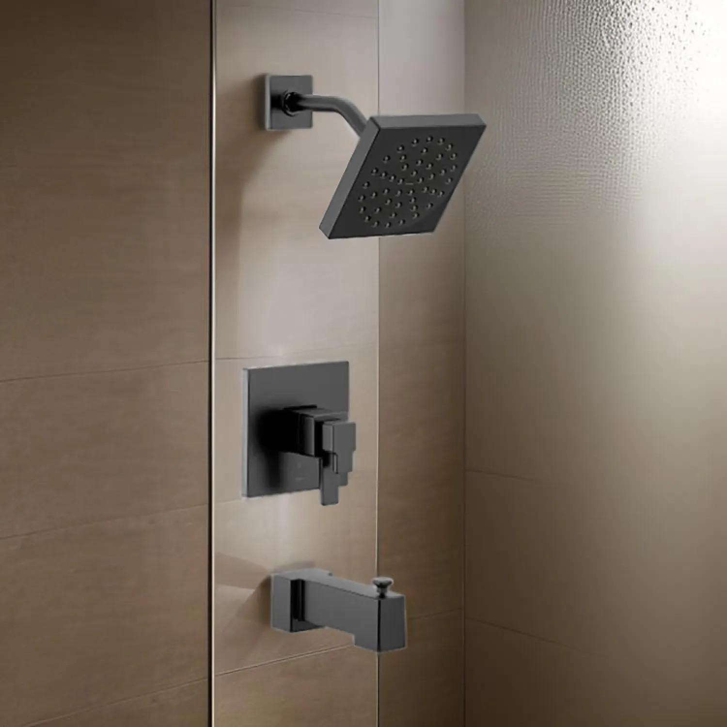 Moen 90-Degree Tub/Shower Faucet with Two-Handle Flow Control and ...