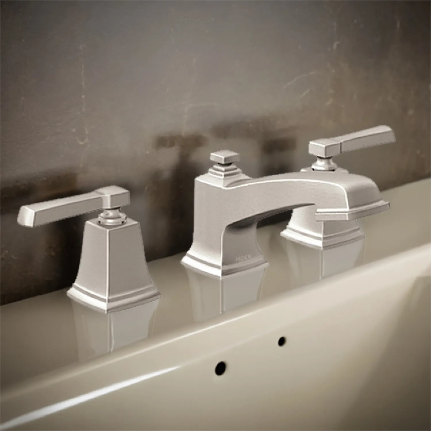 Moen Boardwalk Two Handle Low Arc Widespread Lavatory Bathroom Faucet ...