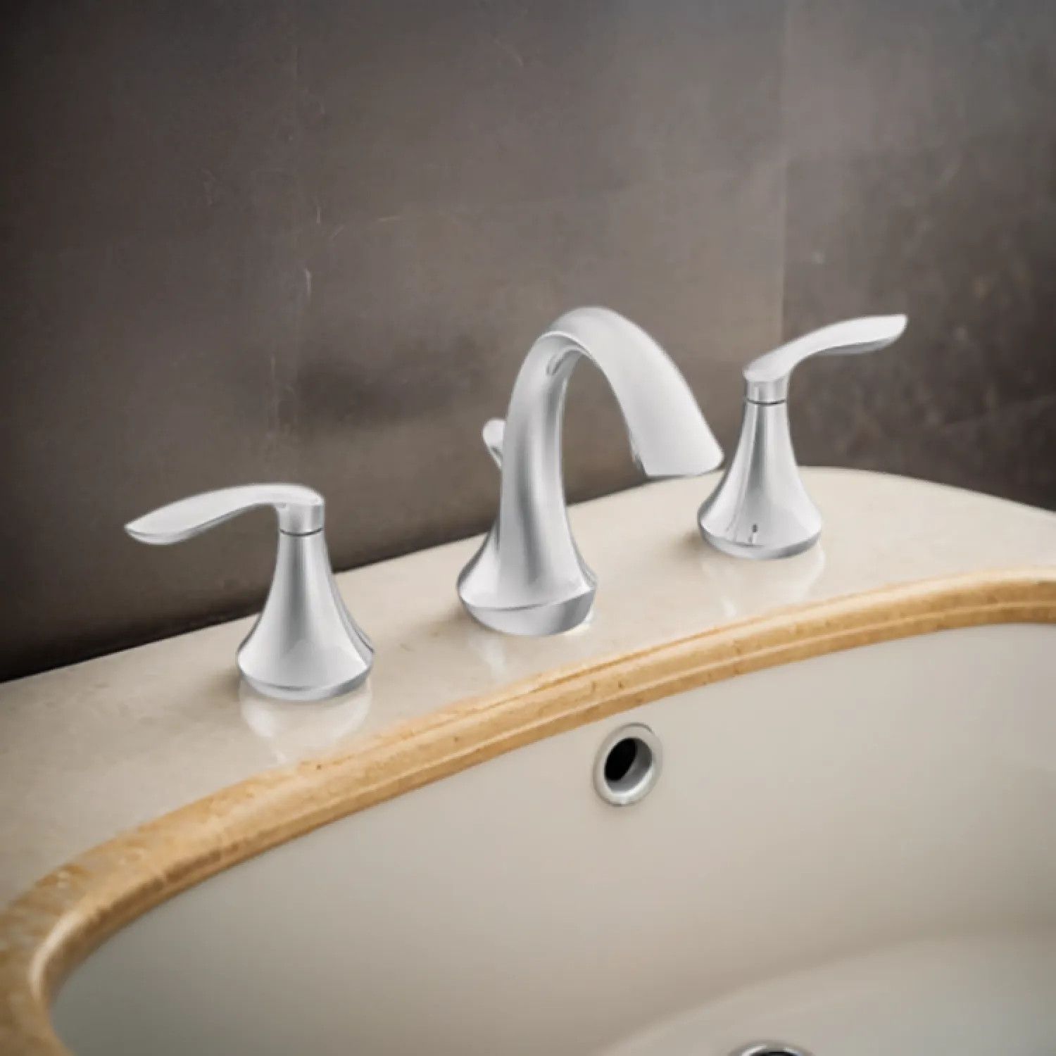 Moen Eva Two-Handle High-Arc Widespread Bathroom Faucet with M-PACT ...