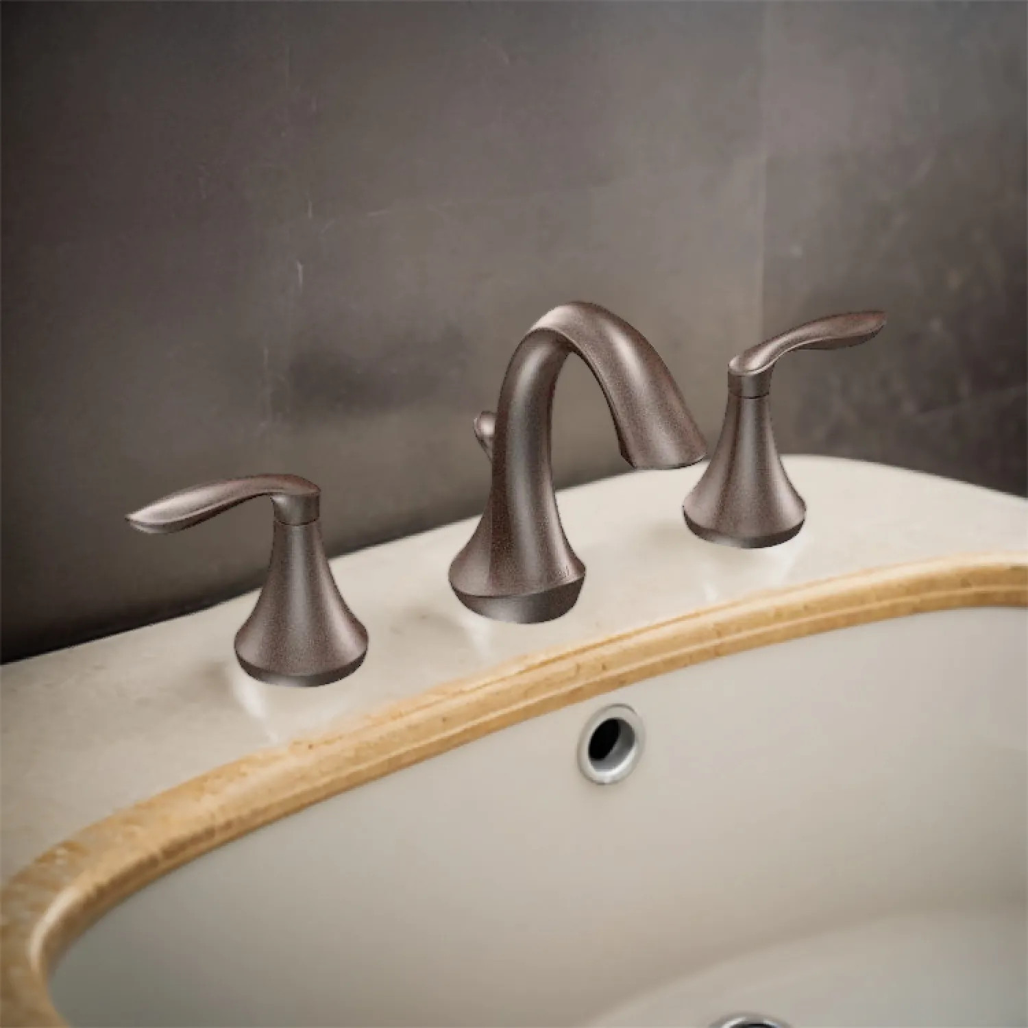 Moen Eva Two-Handle High-Arc Widespread Bathroom Faucet with M-PACT Valve, ADA, 1.2 GPM, Oil ...