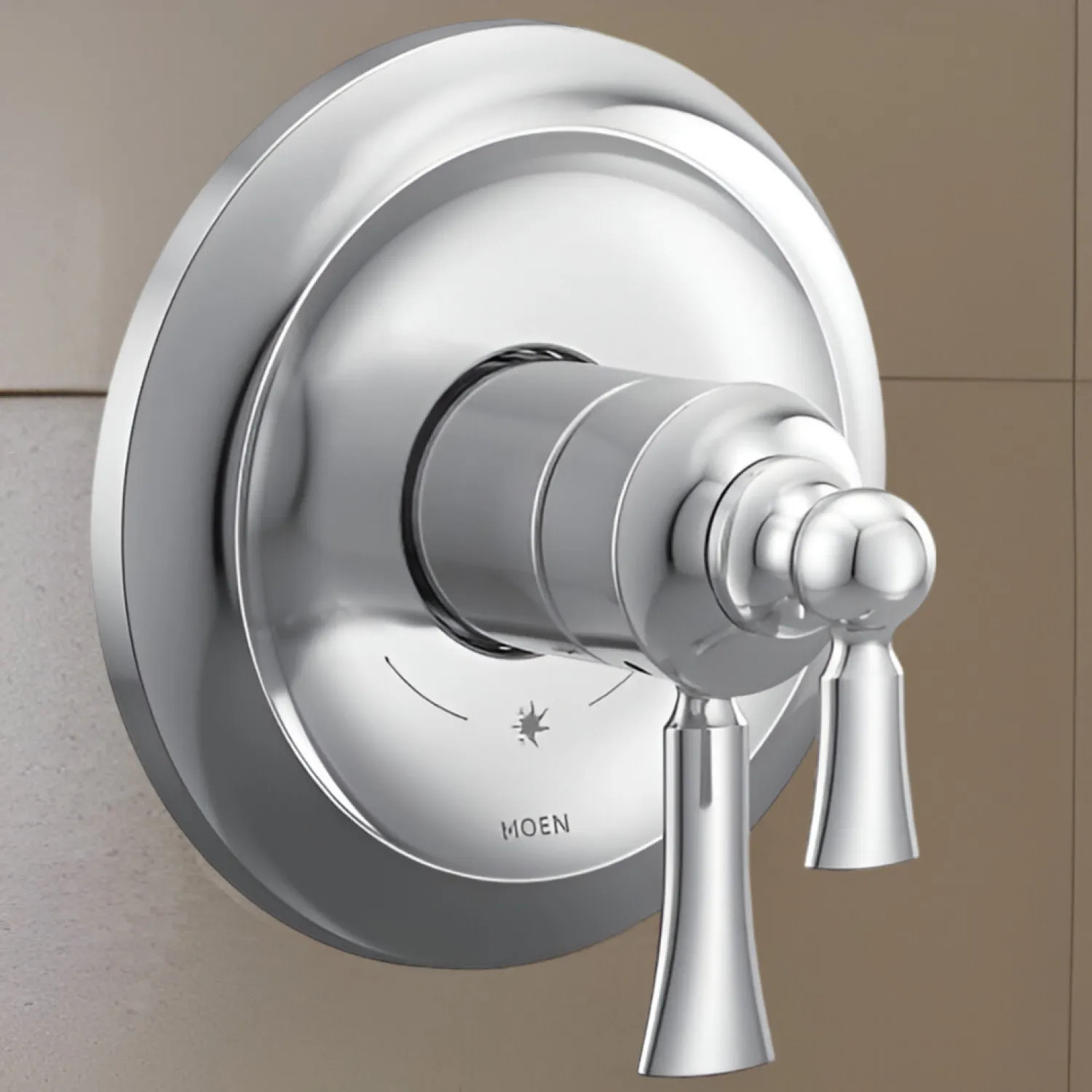 Moen Wynford Two-Handle Valve Only Trim w/ Flow Control and Temperature ...