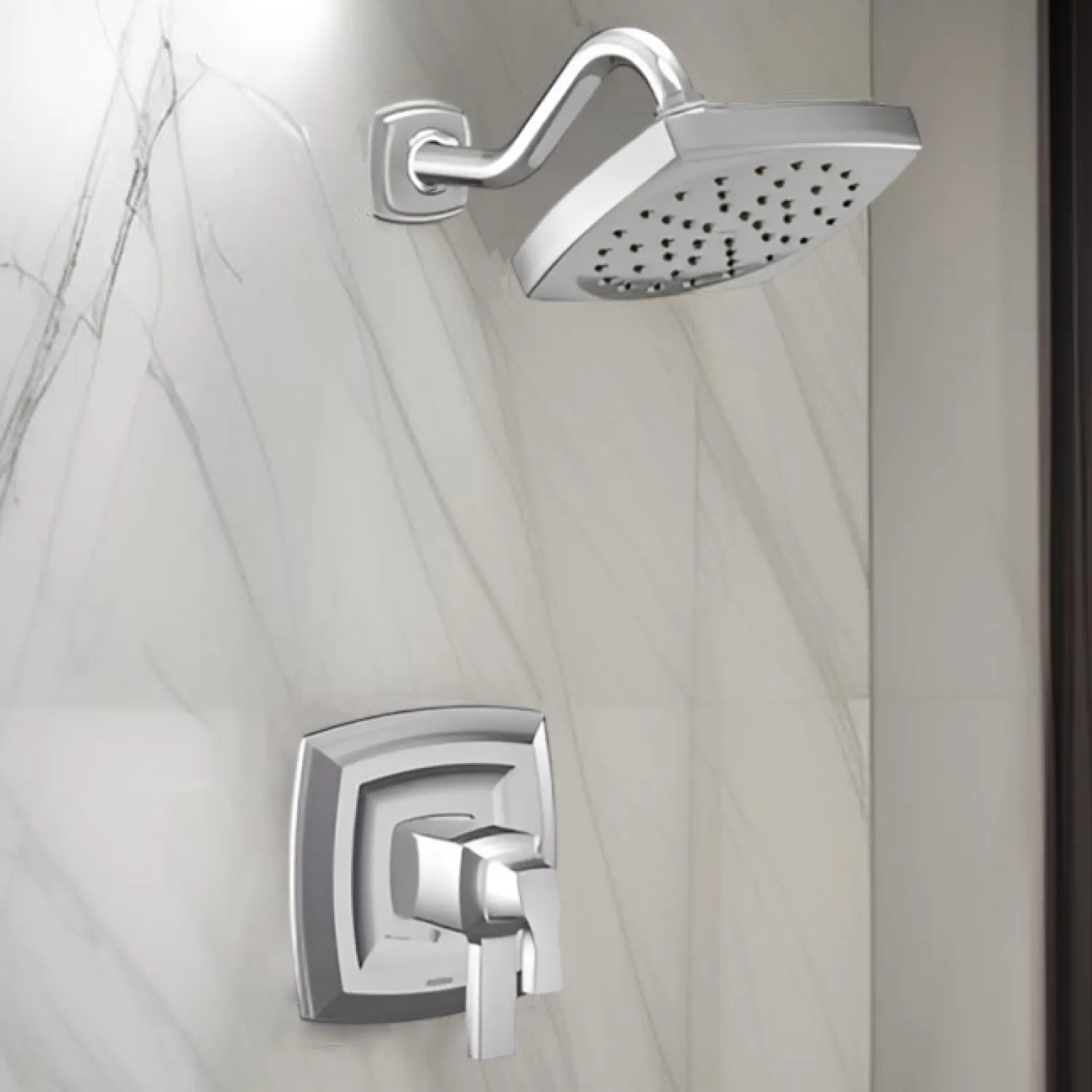 Moen Voss 6" Raincan Shower Faucet, Lever Handles, Single-Function, M ...