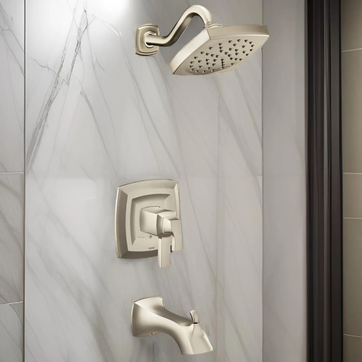 Moen Voss Tub/Shower Faucet with Two-Handle Flow Control and ...