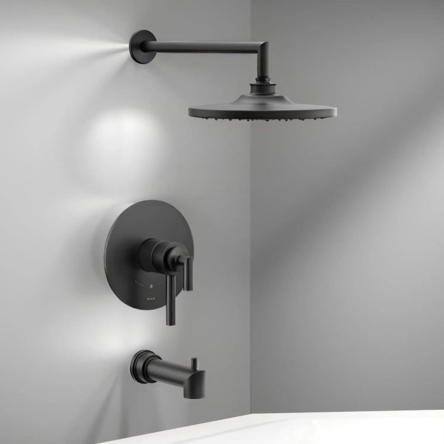 Moen Arris Tub/Shower Faucet with Two-Handle Flow Control and ...