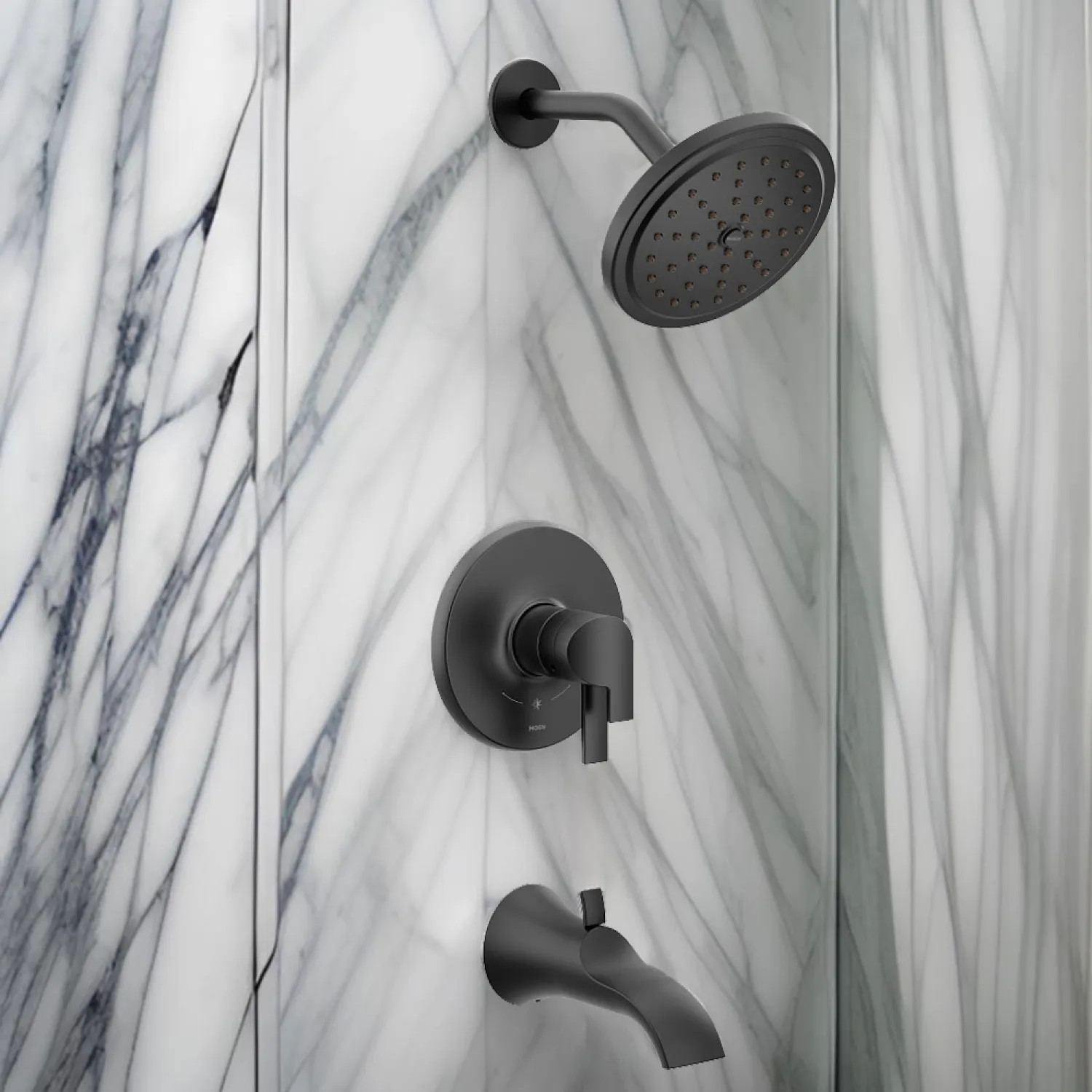 Moen Doux Tub/Shower Faucet with Two-Handle Flow Control and ...