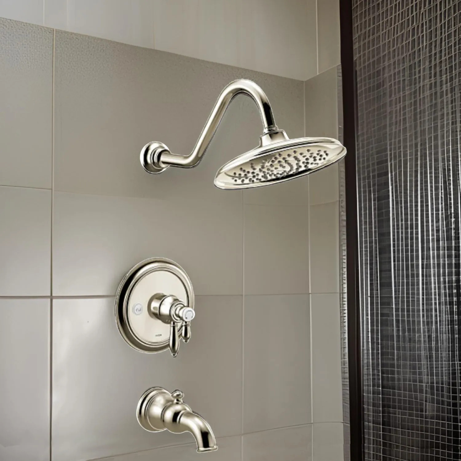 Moen Weymouth Tub/Shower Faucet with Two-Handle Flow Control and ...