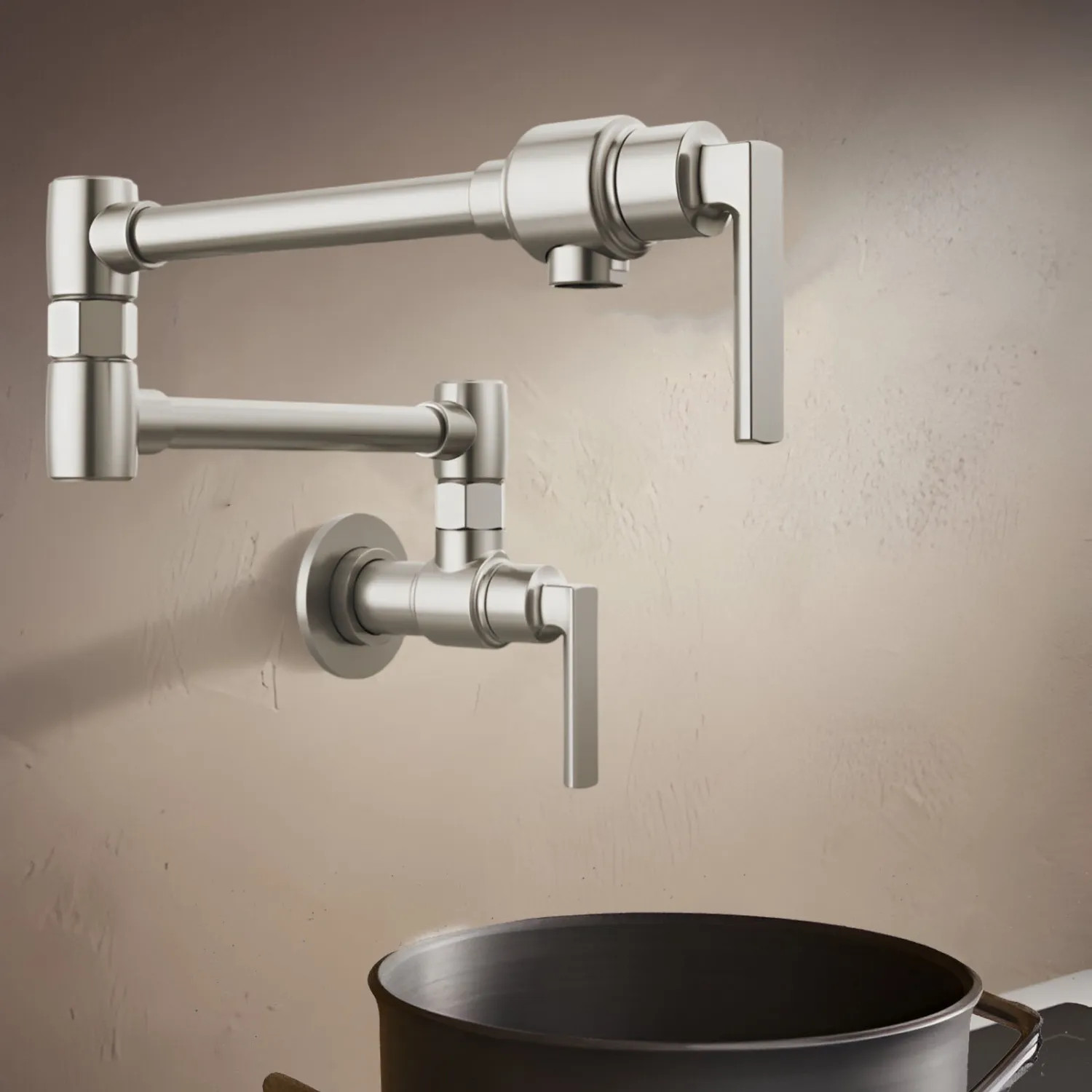 Brizo Kintsu Two-Handle Pot Filler with Lever Handles, Wall Mount ...