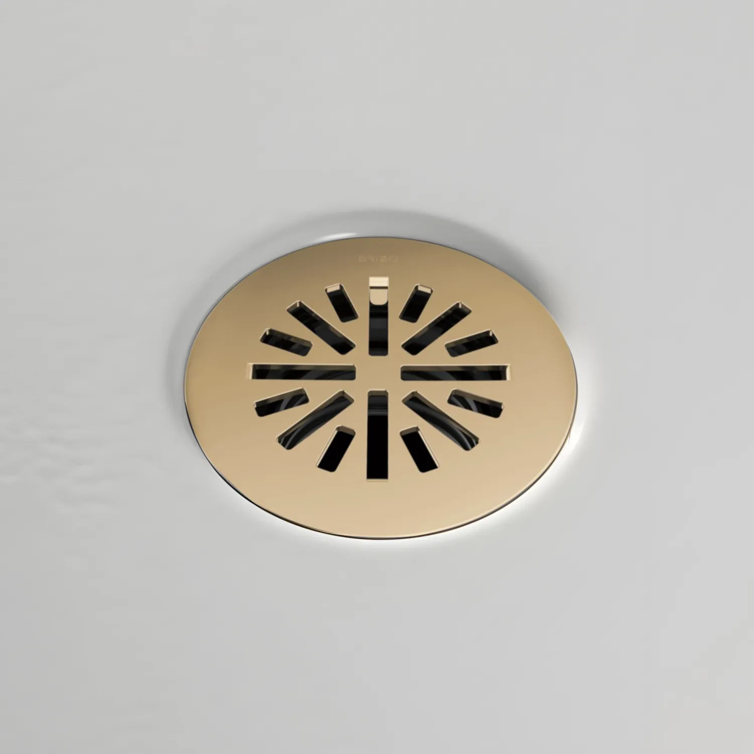 Brizo Essential 4" Prefab Shower Drain, Round, Brass, Brilliance ...