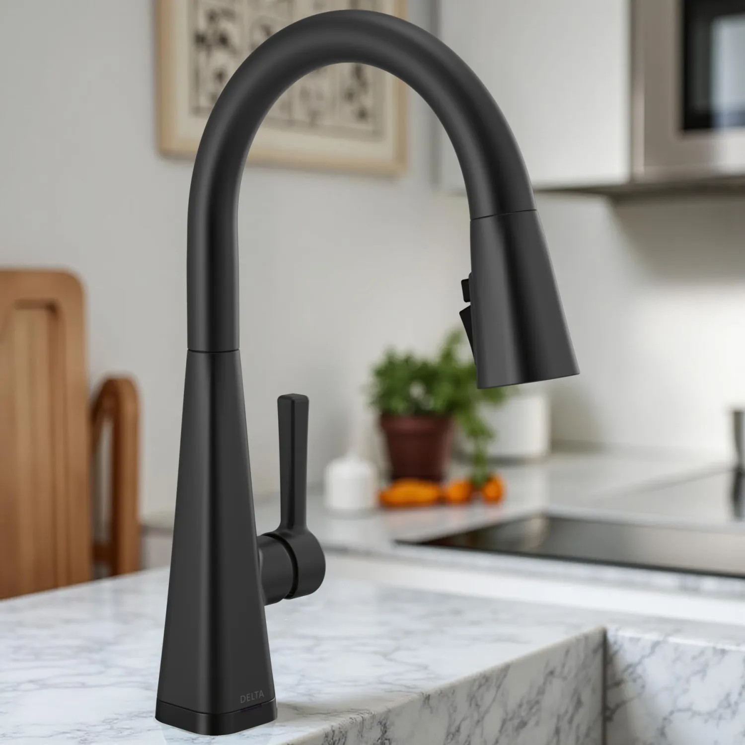 Delta Lenta Pull Down Kitchen Faucet With Touch2O, Single Handle ...