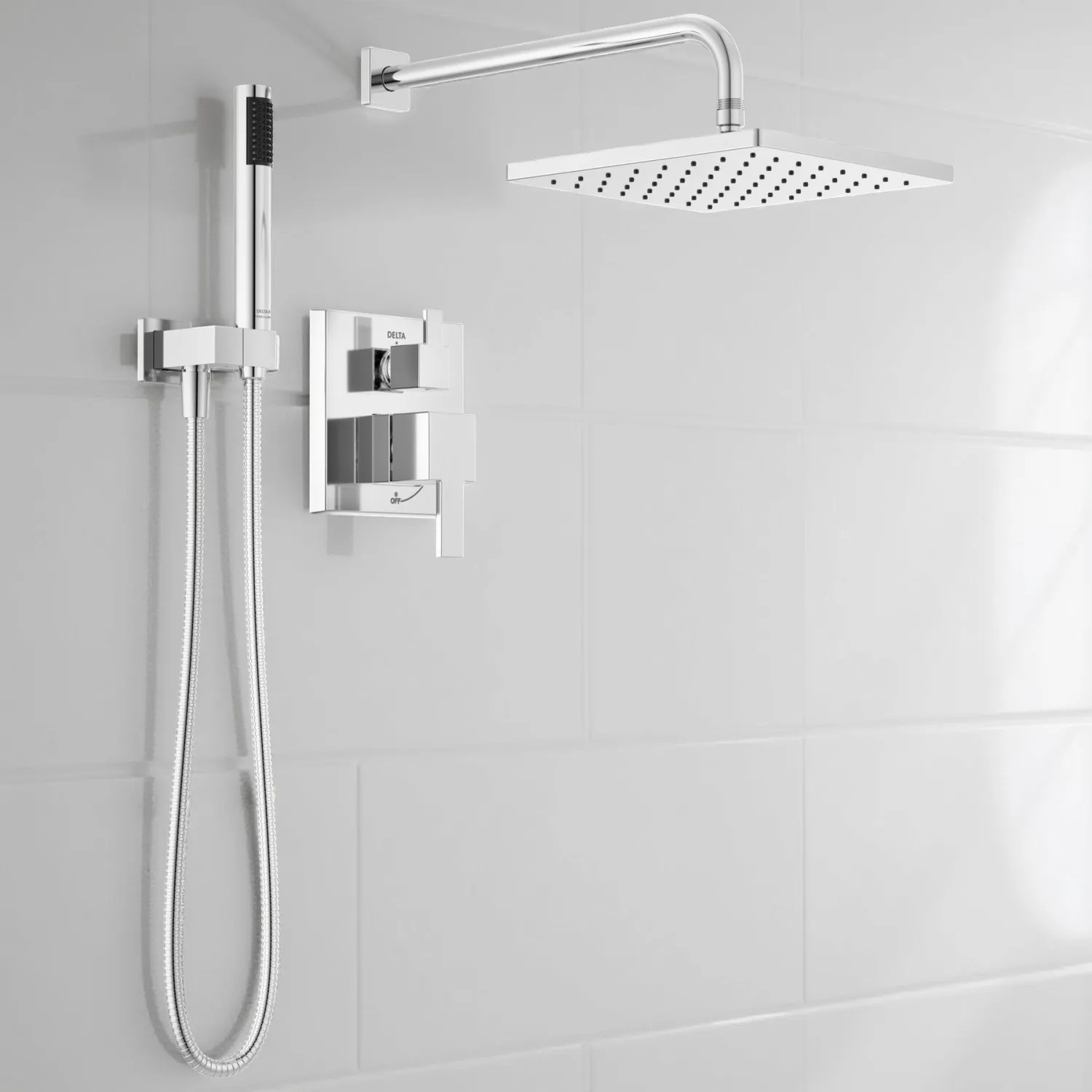 Delta Modern Monitor 14 Series Shower With Raincan, Hand Shower & Rough ...