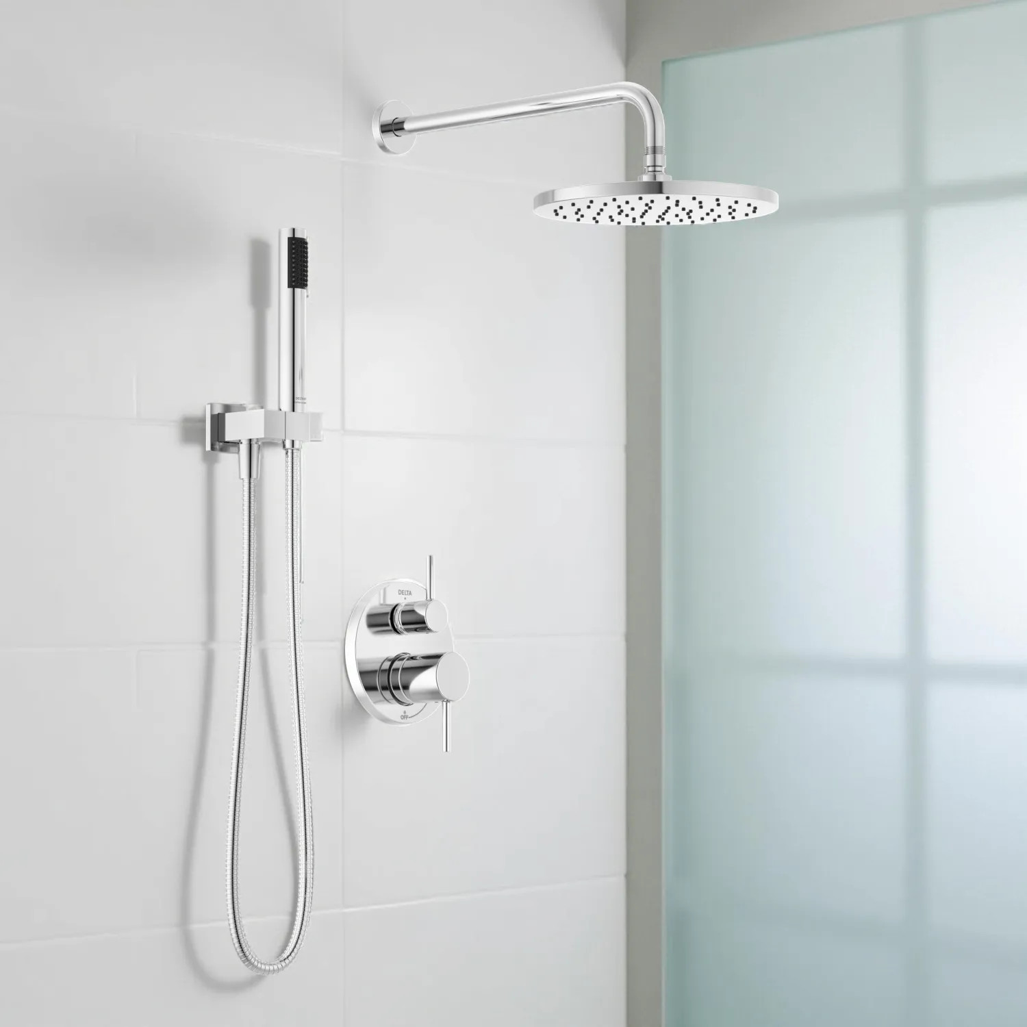 Delta Modern Monitor 14 Series Shower With Raincan, Hand Shower & Rough ...