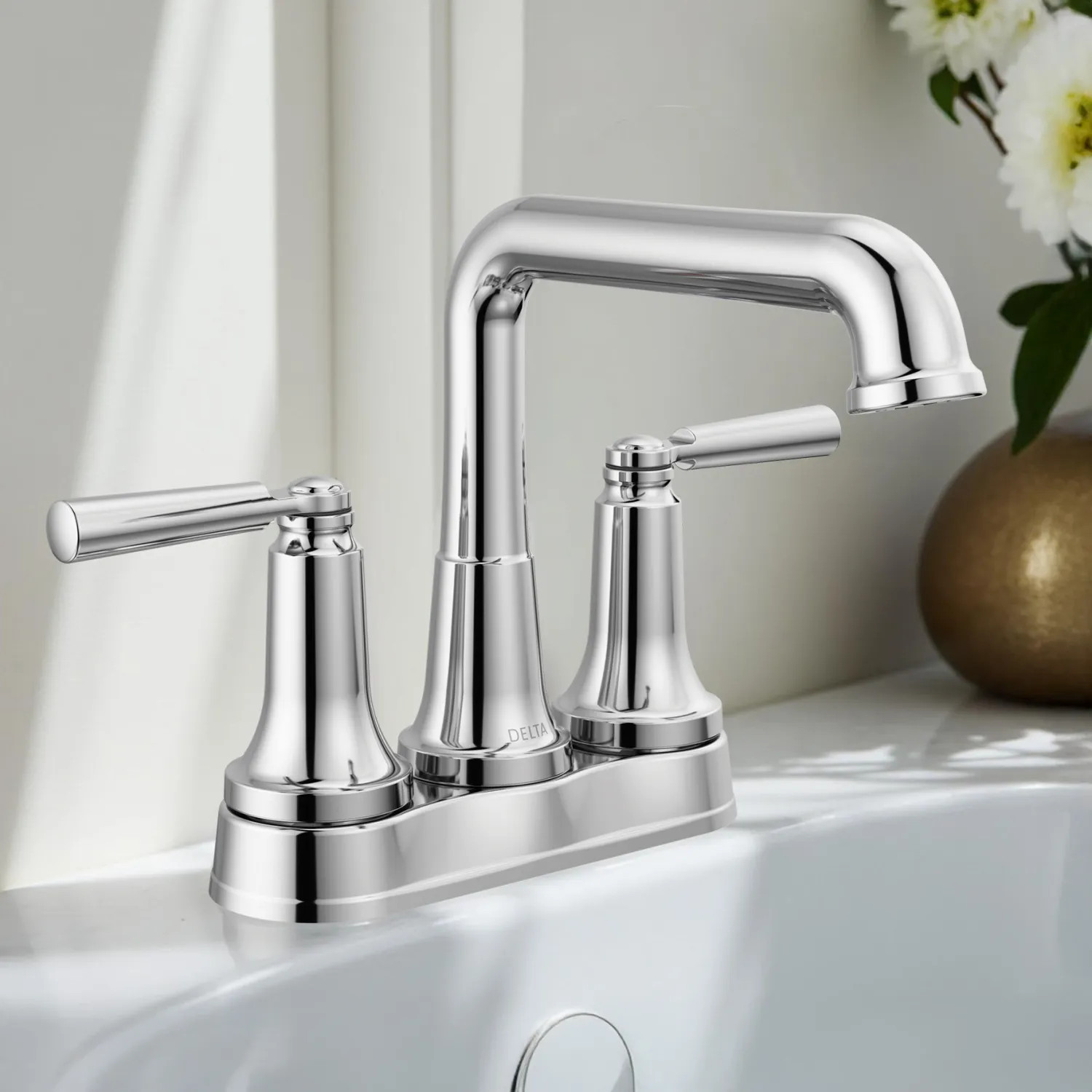 Delta Saylor Centerset Bathroom Faucet, Two Hadles, Metal Drain With ...