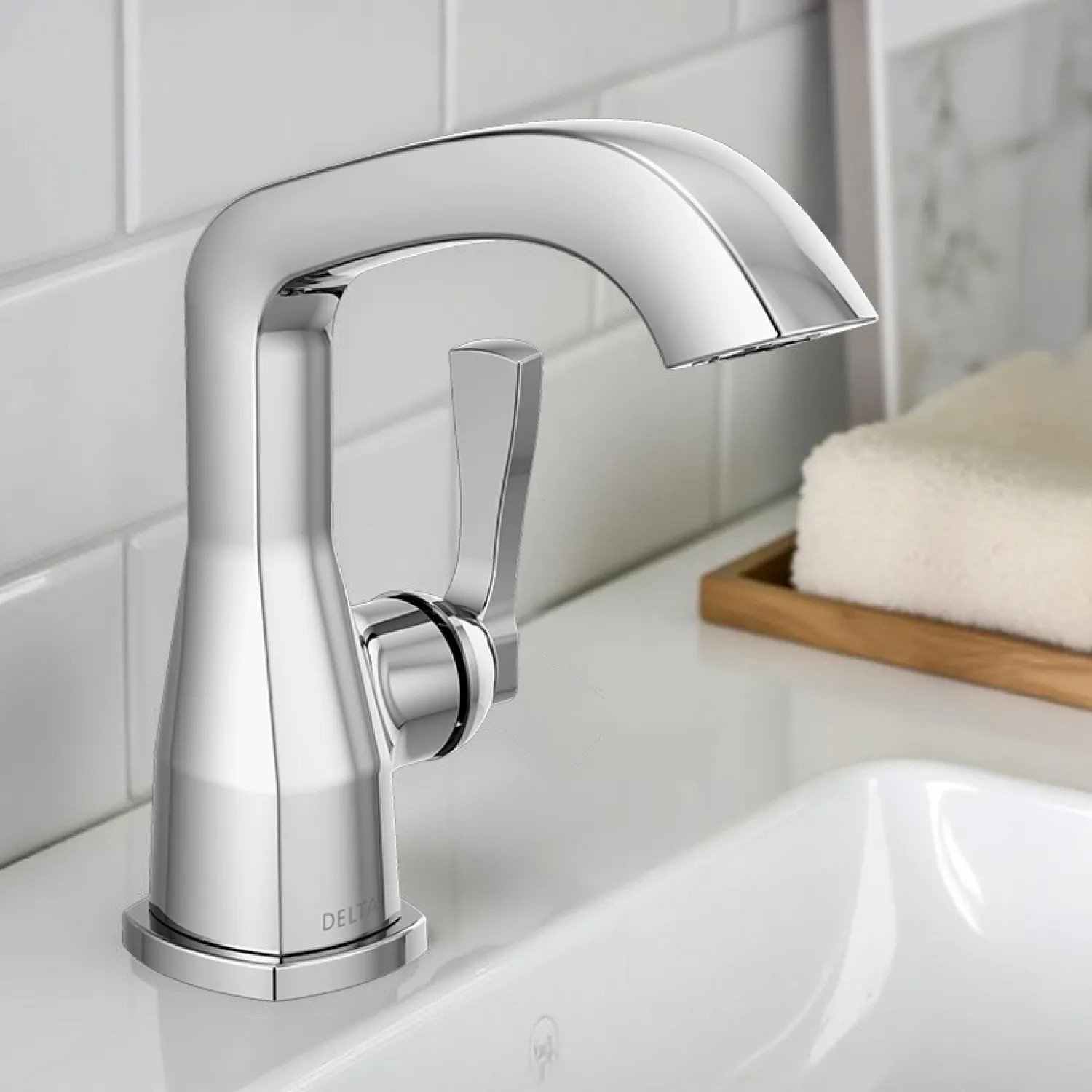 Delta Stryke Bathroom Faucet, Single Handle, DIAMOND Seal, ADA, 1.2 GPM ...