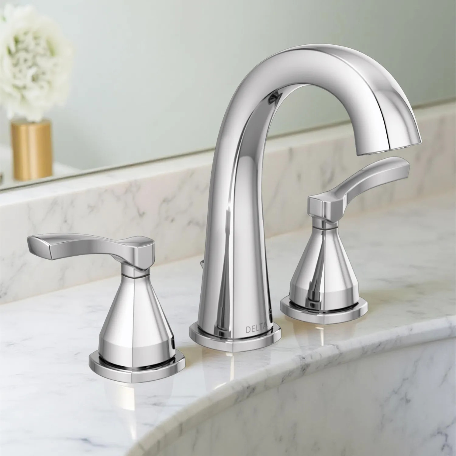 Delta Stryke Widespread Bathroom Faucet With Metal Pop-Up, Lever ...