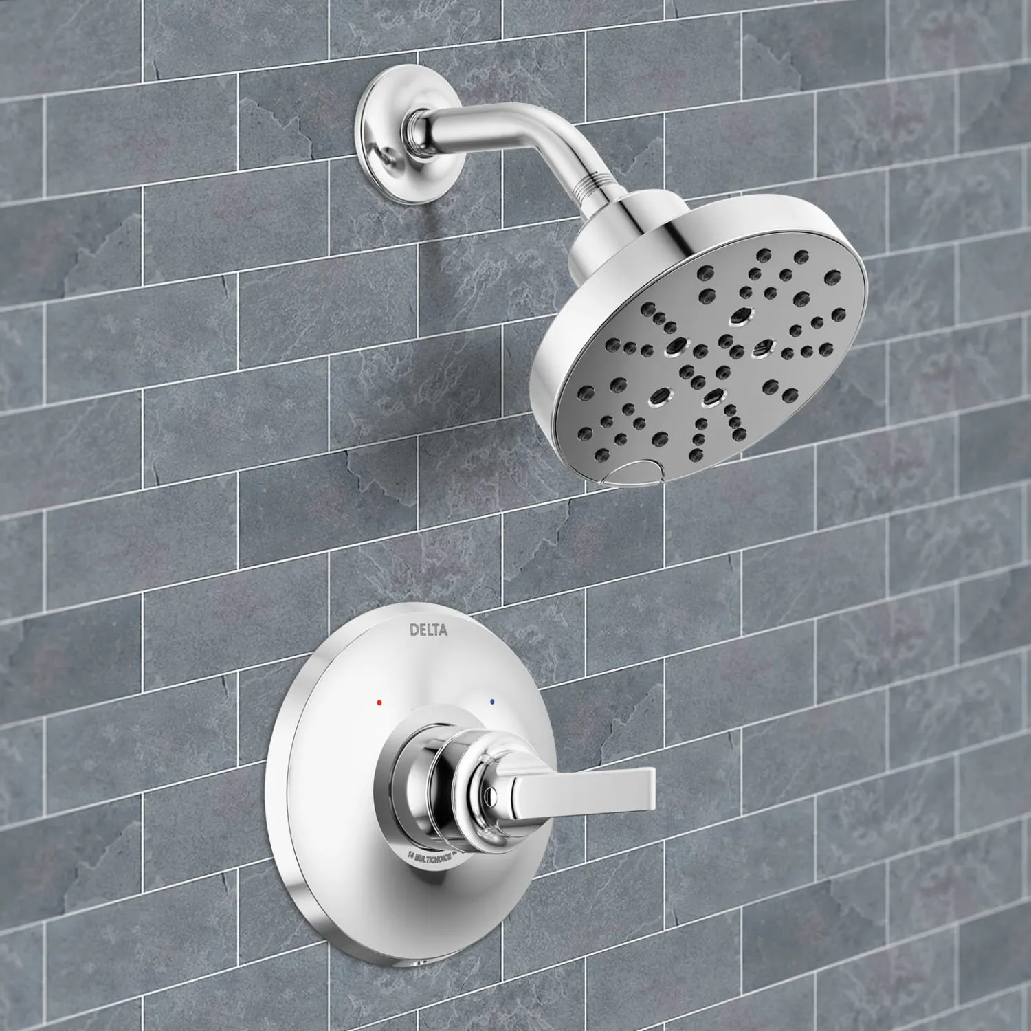 Delta Tetra Monitor 14 Series Shower Trim, Touch-Clean, H2Okinetic ...