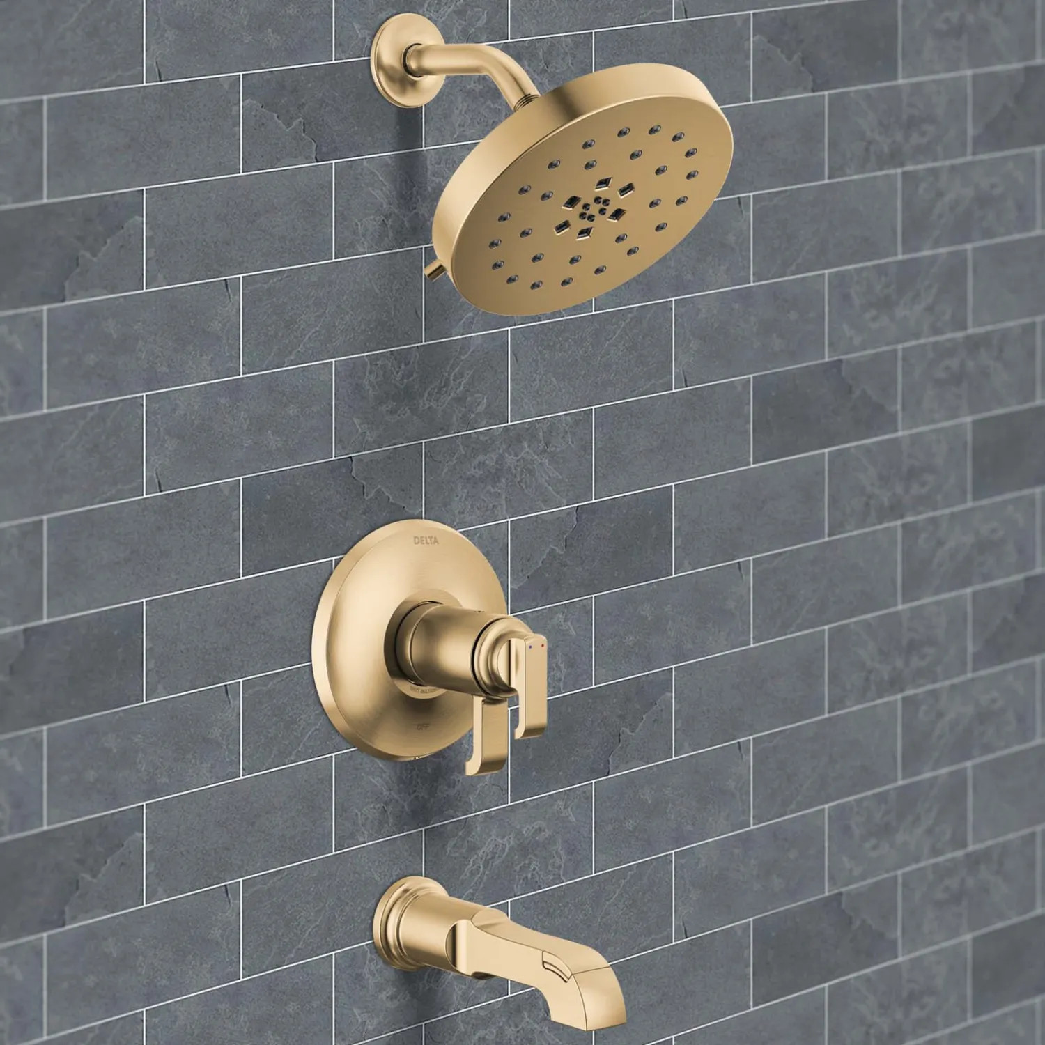 Delta Tetra TempAssure 17T Series H2Okinetic Tub And Shower Faucet with ...
