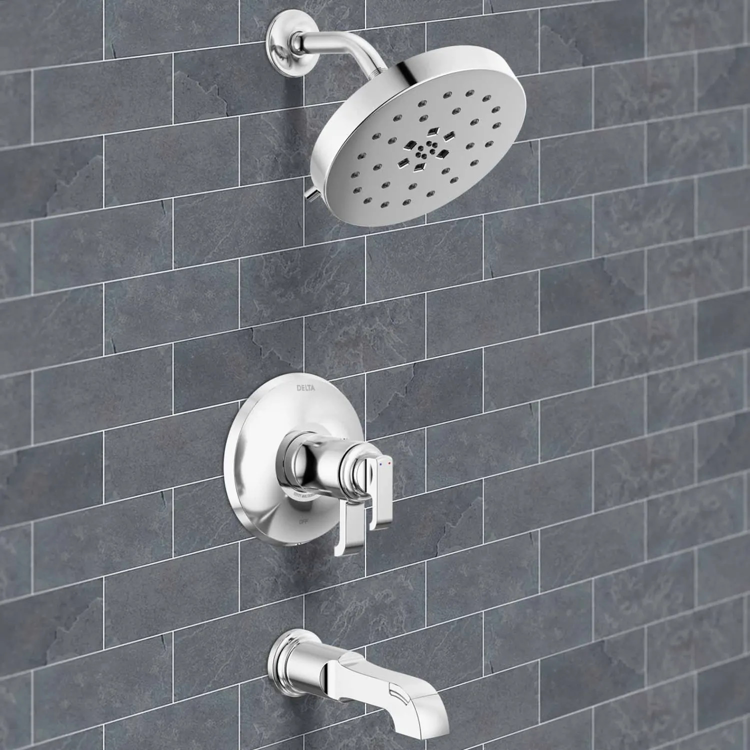Delta Tetra TempAssure 17T Series H2Okinetic Tub And Shower Faucet with ...