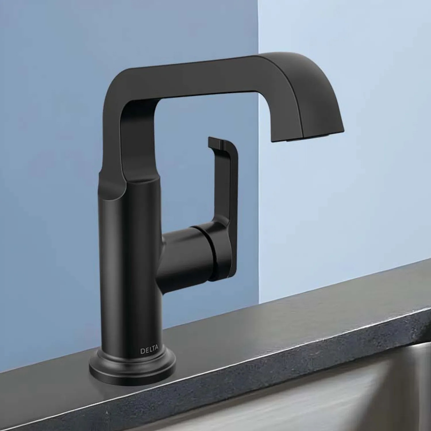 Delta Tetra Mid-Height Vessel Bathroom Faucet, Single Handle, DIAMOND ...