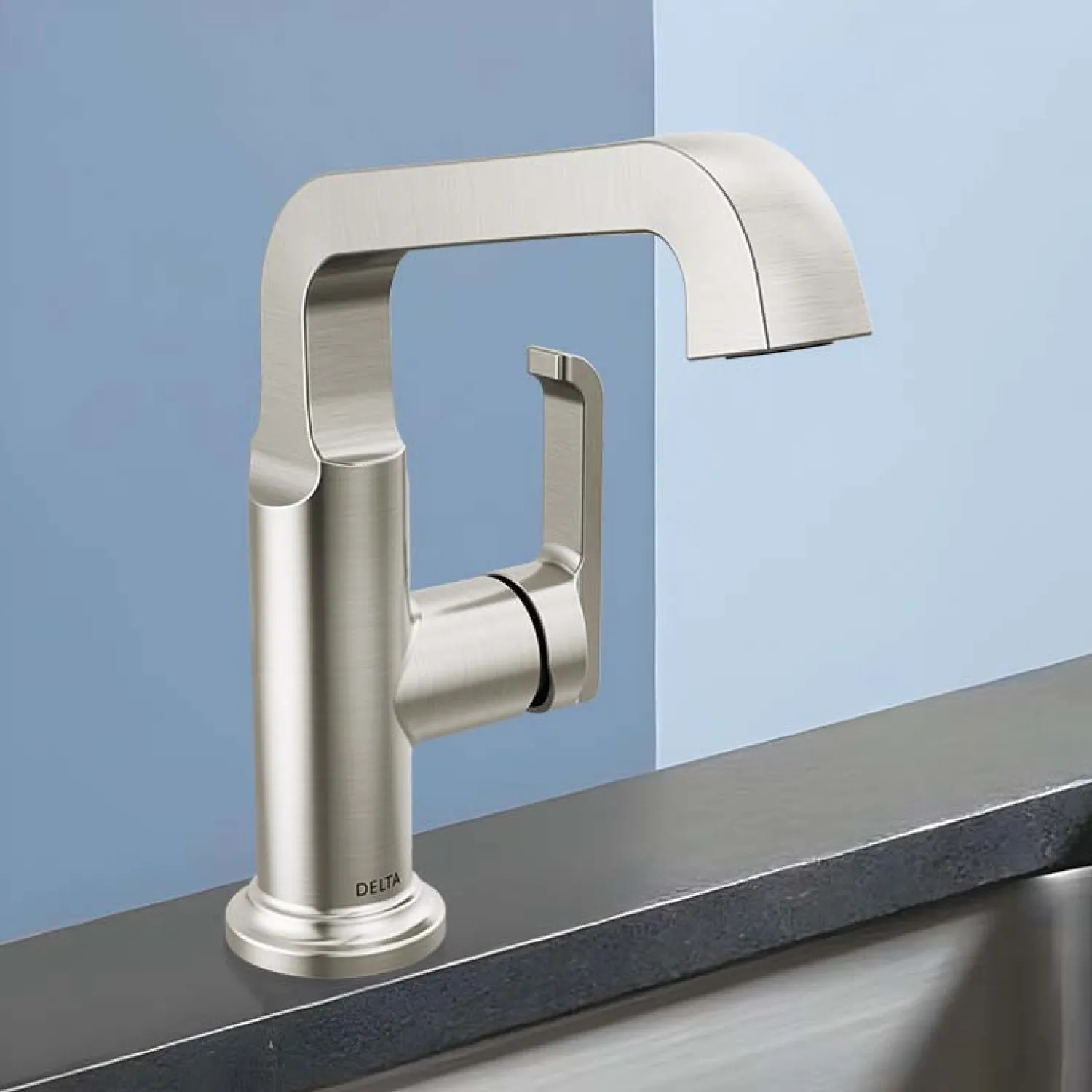 Delta Tetra Single Handle Mid-Height Vessel Bathroom Faucet, DIAMOND ...
