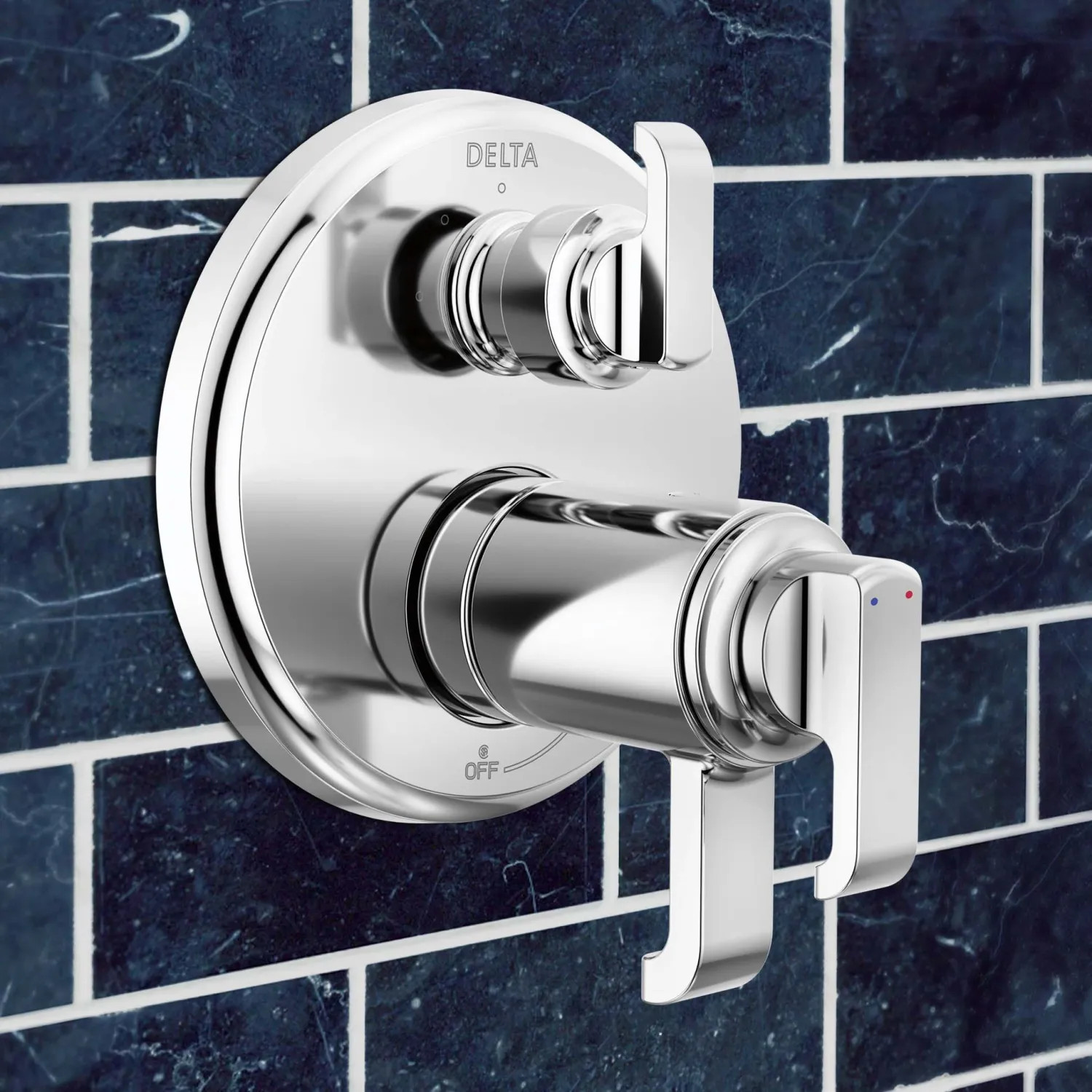 Delta Tetra TempAssure Thermostatic Three Function Diverter Valve Trim ...