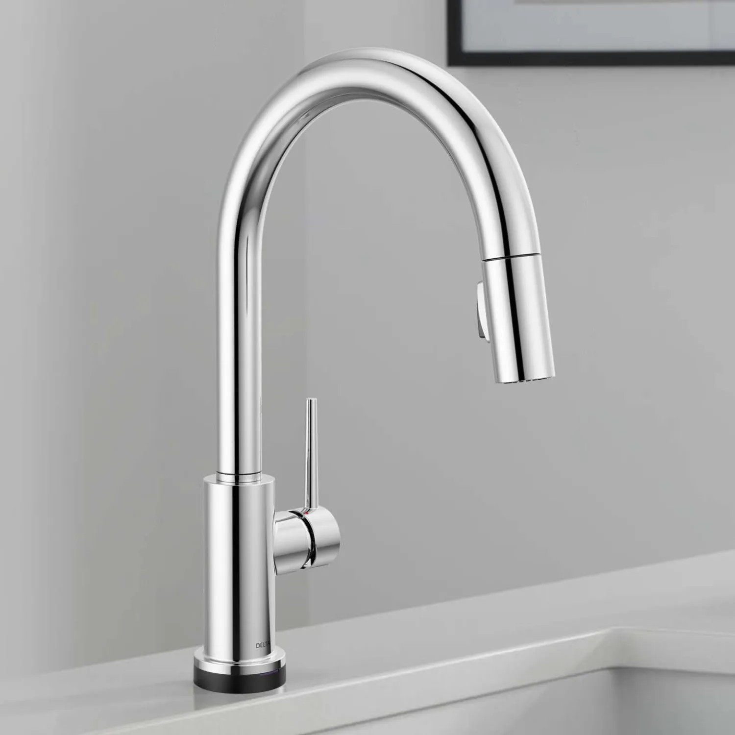 Delta Trinsic High Arc Single Handle Kitchen Faucet with Touch2O, Lever ...