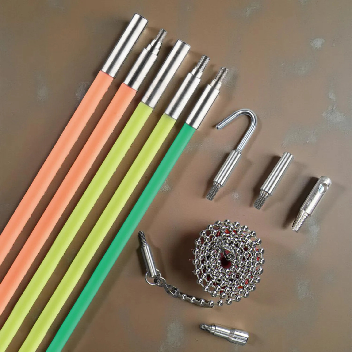 Klein 25' Multi Flex Glow Rod Set with Adapter, Bullet Nose, Hook ...