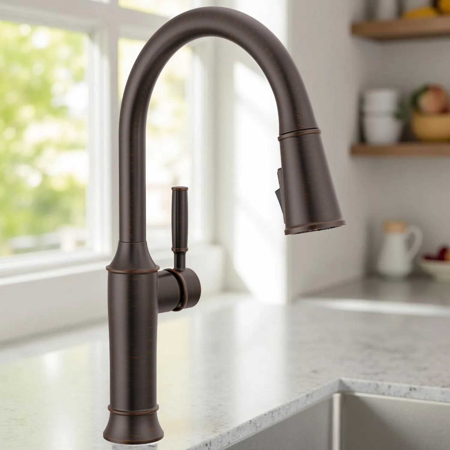 Delta Renaldi Single-Handle Pull-Down Kitchen Faucet, 1.8 GPM, Venetian ...