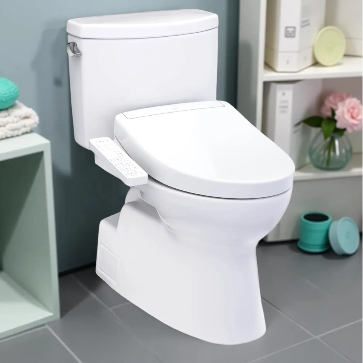 TOTO Vespin II Two-Piece Elongated Toilet w/ WASHLET+ S2, Universal ...