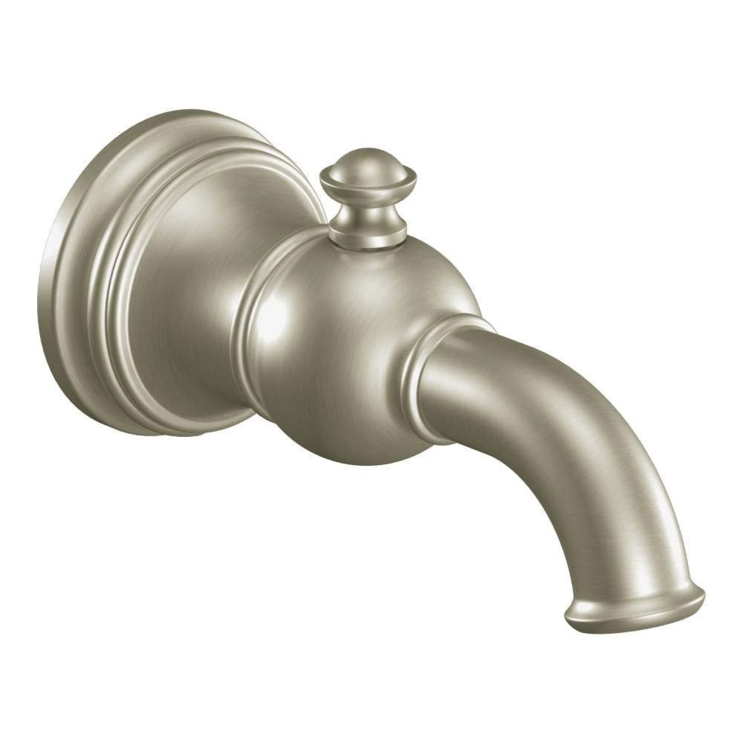 Moen Weymouth Wall Mounted Brushed Nickel Tub Spout with Pull-Up ...
