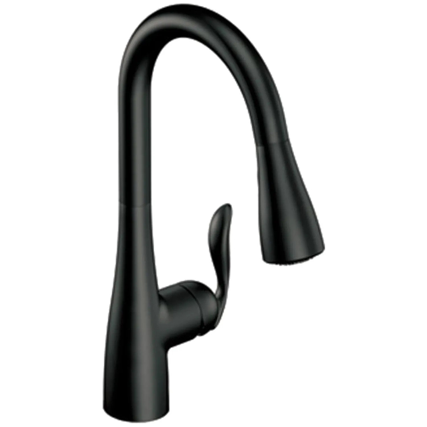 Moen Arbor Single Handle High Arc Pull-Down Kitchen Faucet, Matte Black ...