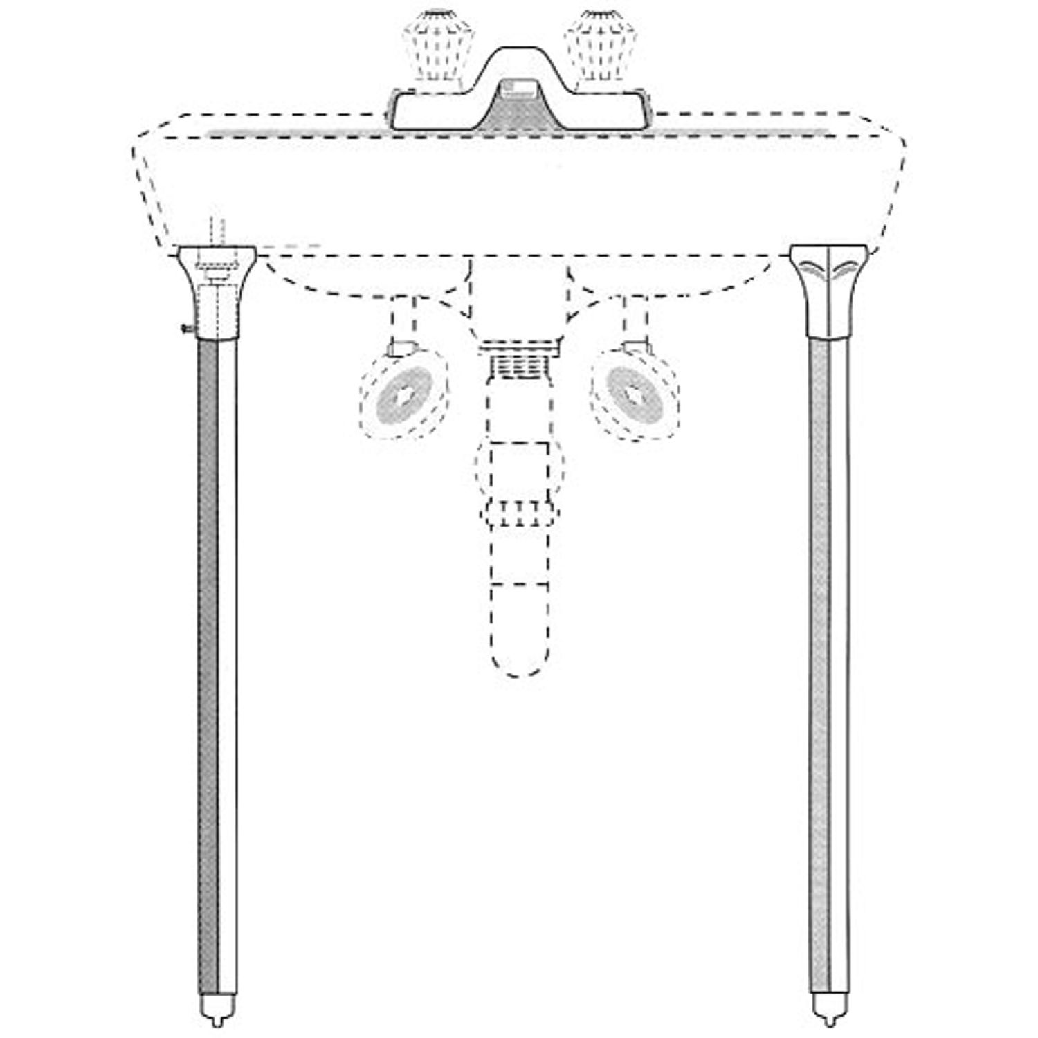 Pasco 1250 Lavatory Legs, Chrome, 30", Adjustable | PlumbersStock