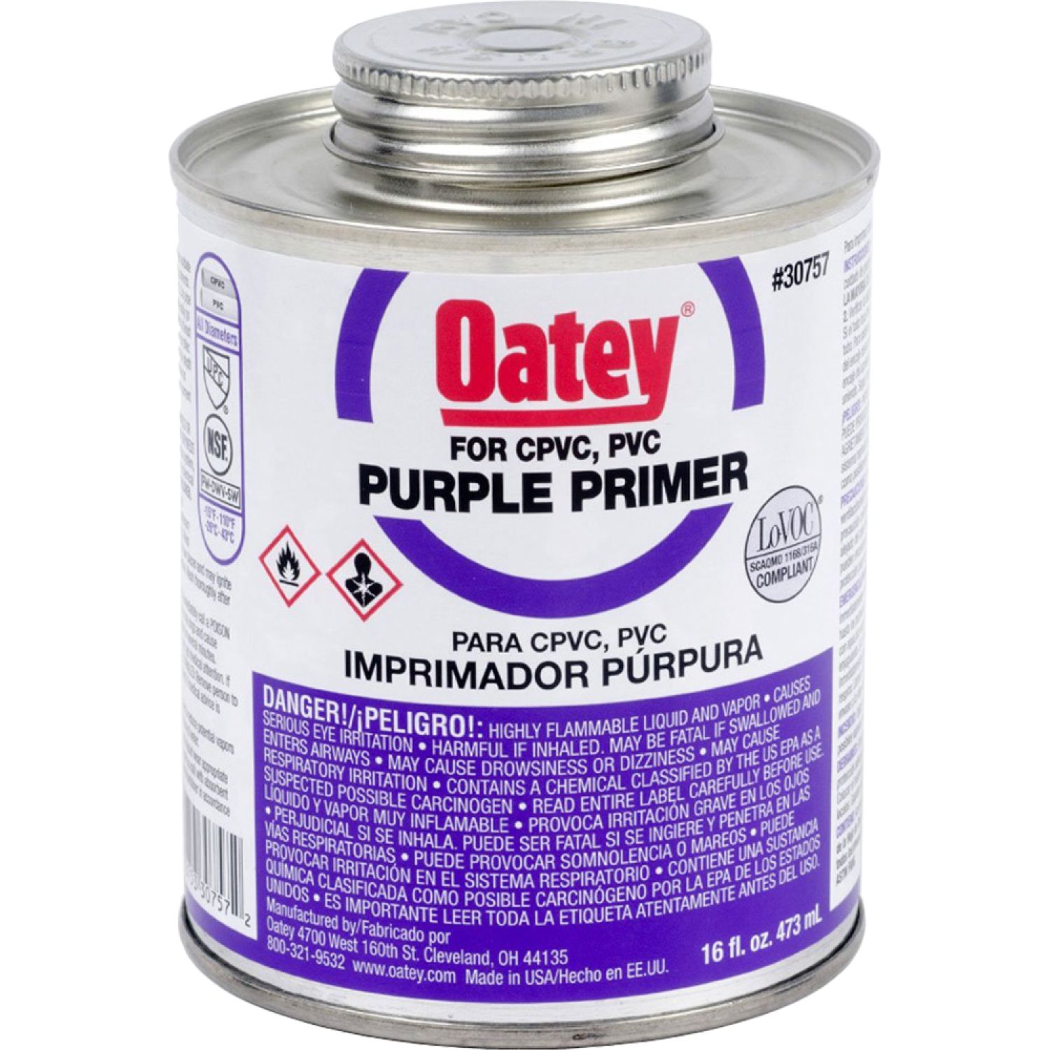 Oatey 30757 1 Pint Purple Primer | PlumbersStock
