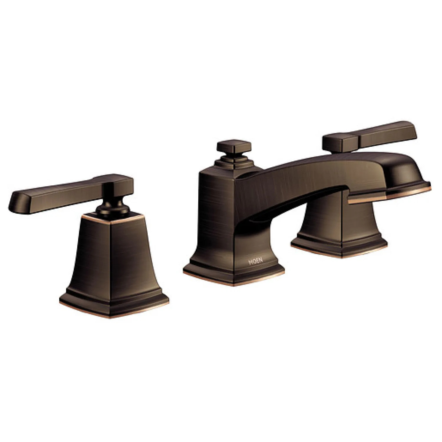 Moen Boardwalk Two-Handle Mediterranean Bronze Widespread Bathroom ...