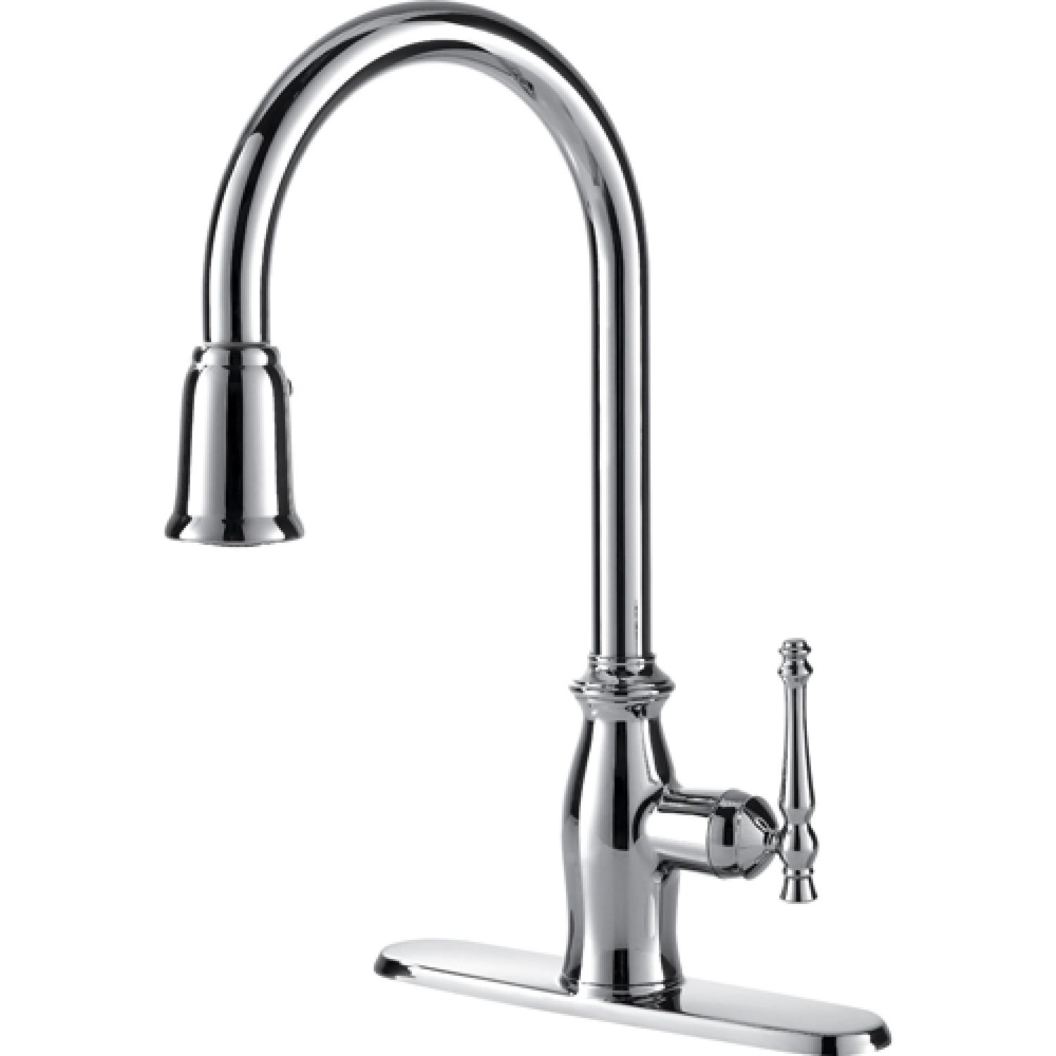 Ultra Faucets Traditional Single Handle Pull-Down Kitchen Faucet ...