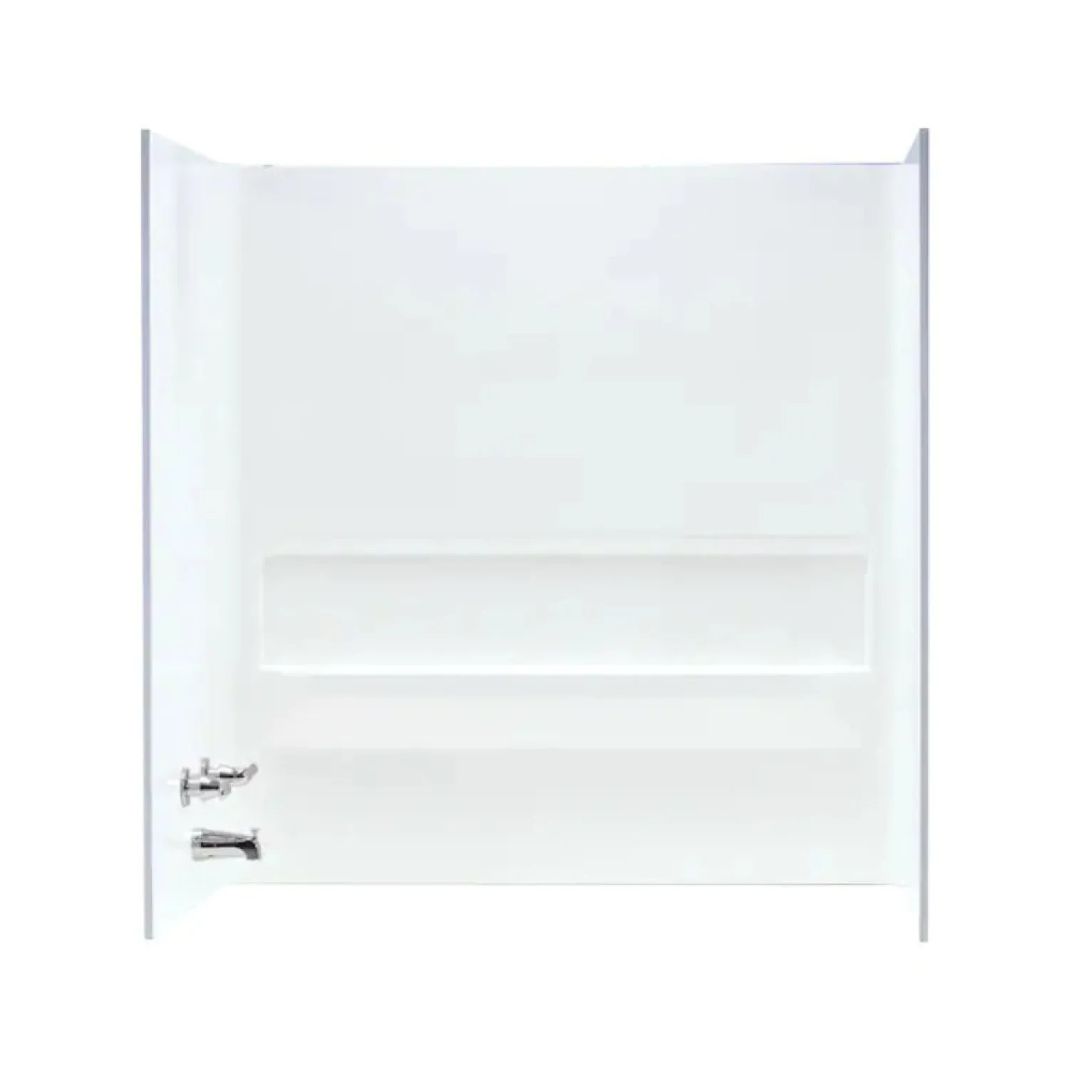 Mustee 660WHT TOPAZ 60" x 30" Premium Fiberglass Bathtub Wall, White
