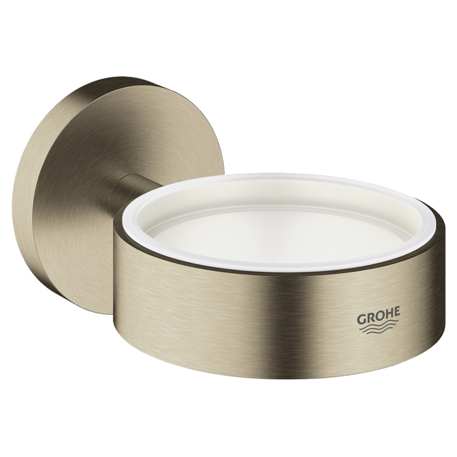 GROHE Essentials 2-5/6" Round Wall-Mount Holder Only, Brushed Nickel ...