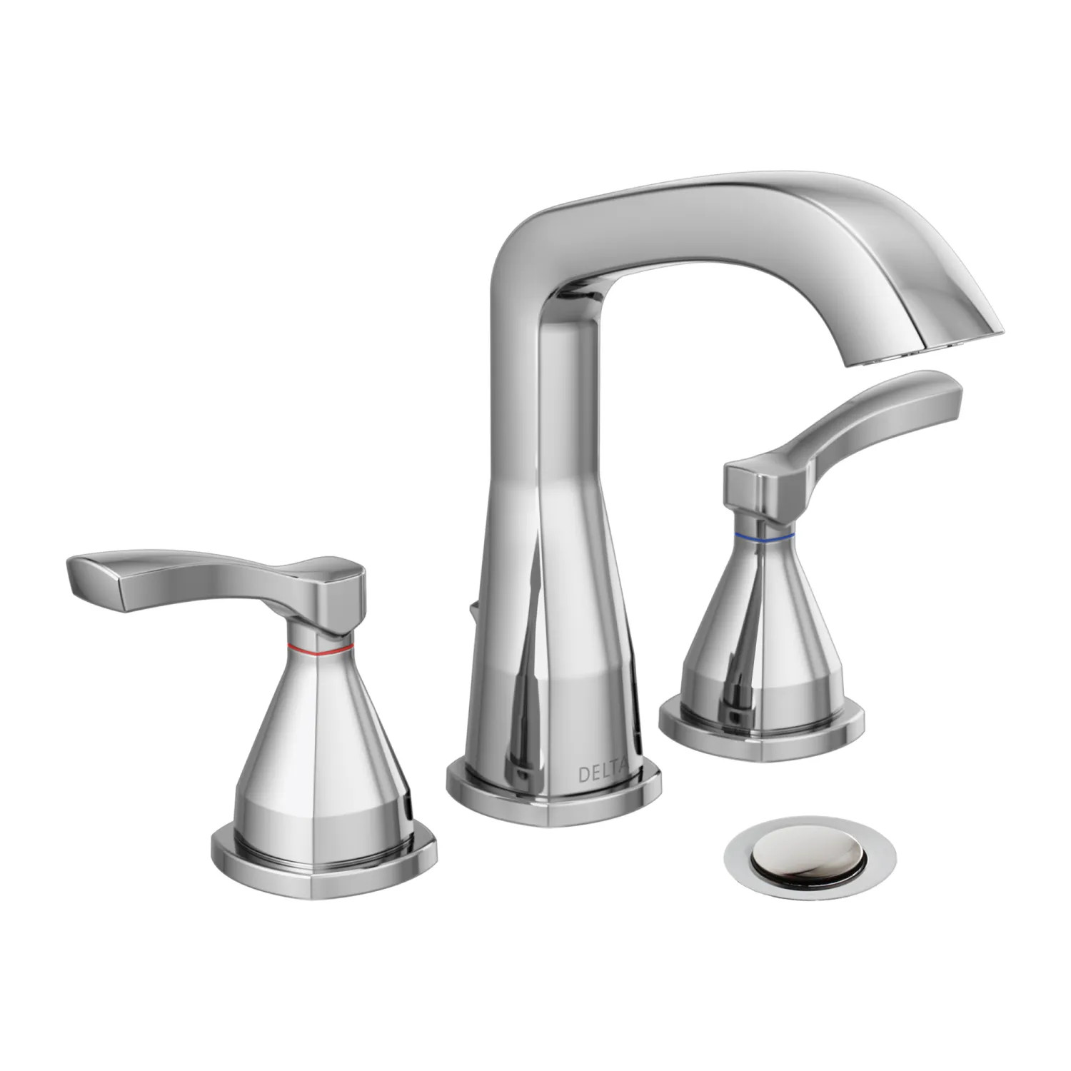 Delta Stryke Widespread Bathroom Faucet With Metal Pop-Up, Lever ...